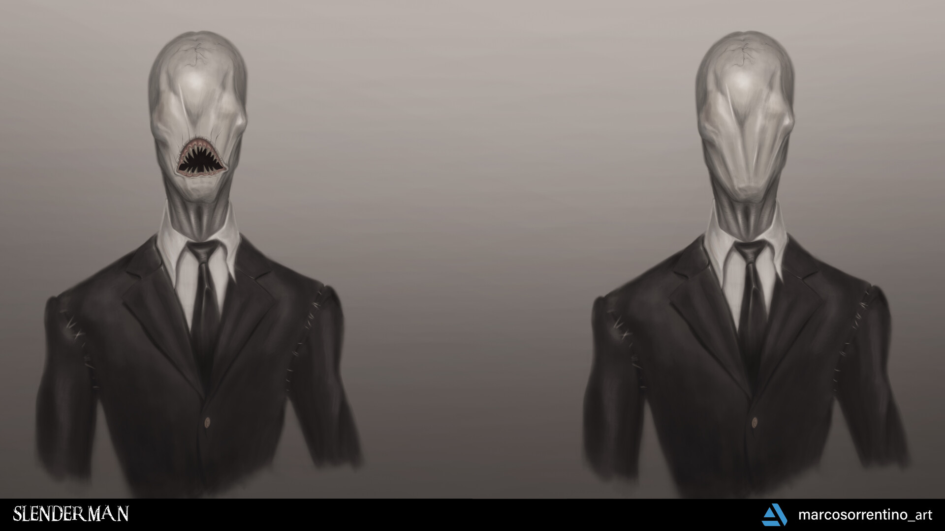 ArtStation - Slenderman Redesign - faces variants