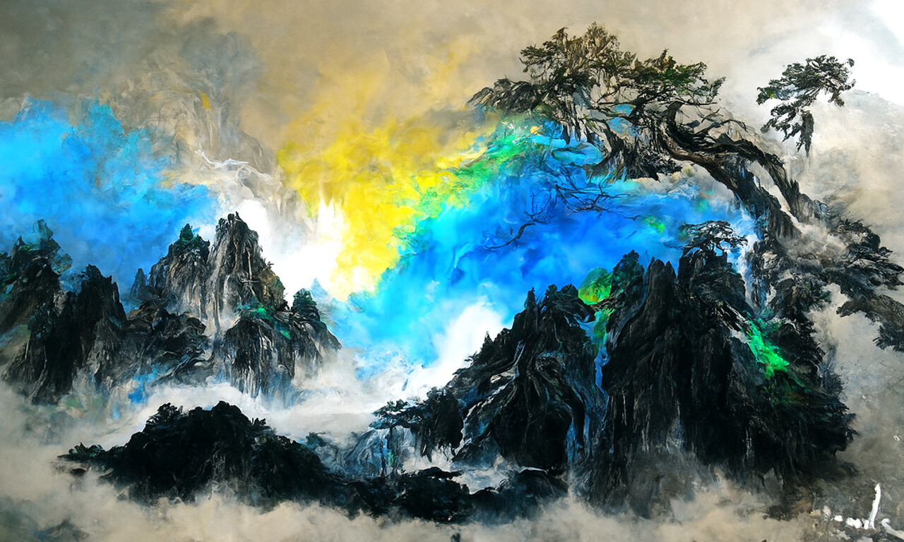 ArtStation - Light Color Chinese Scenery - by Disco Diffusion