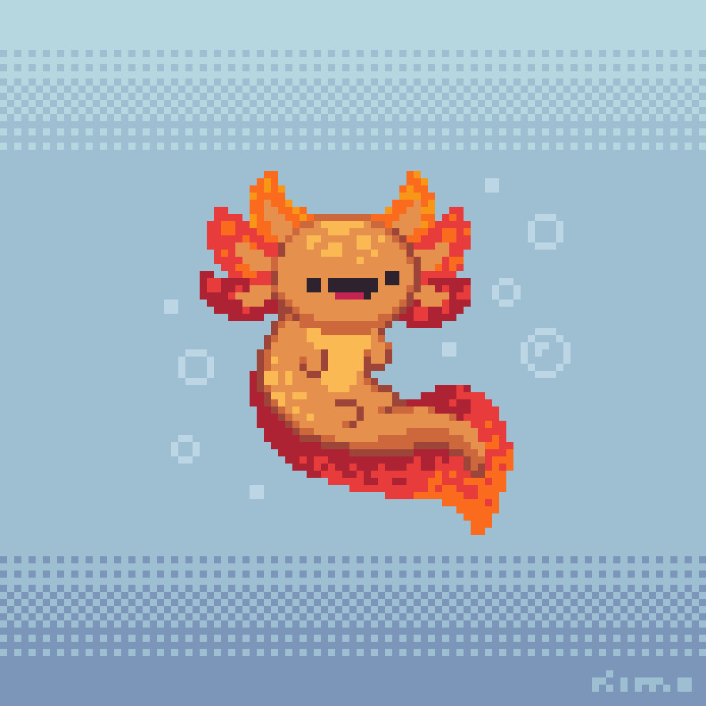 ArtStation - Axolautumnl and other Axolotl variations for fun :)
