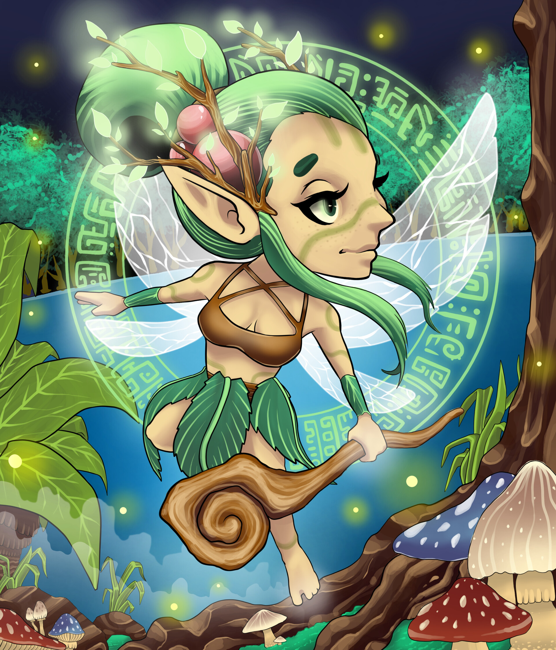 ArtStation - Chibi Forest Fairy Commission Art