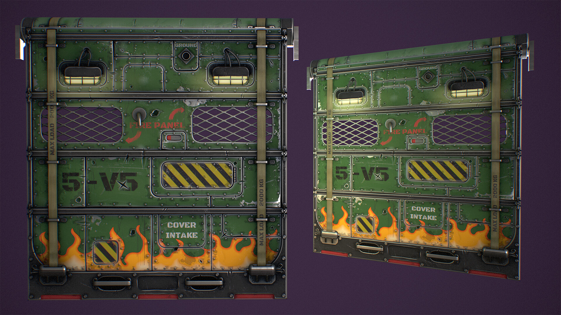 ArtStation - Military / Aircraft themed garage door skin for rust