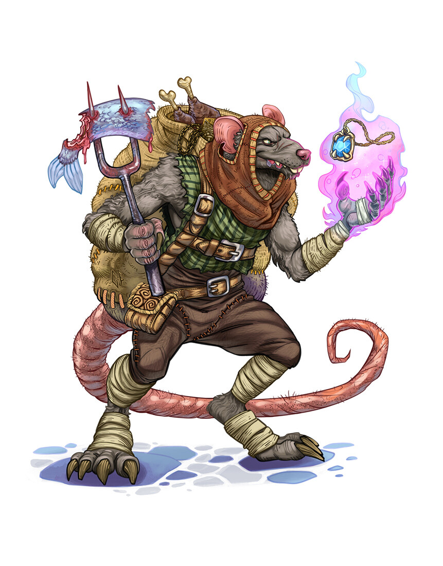 ArtStation - Ratfolk Psychic Ranger character commission.