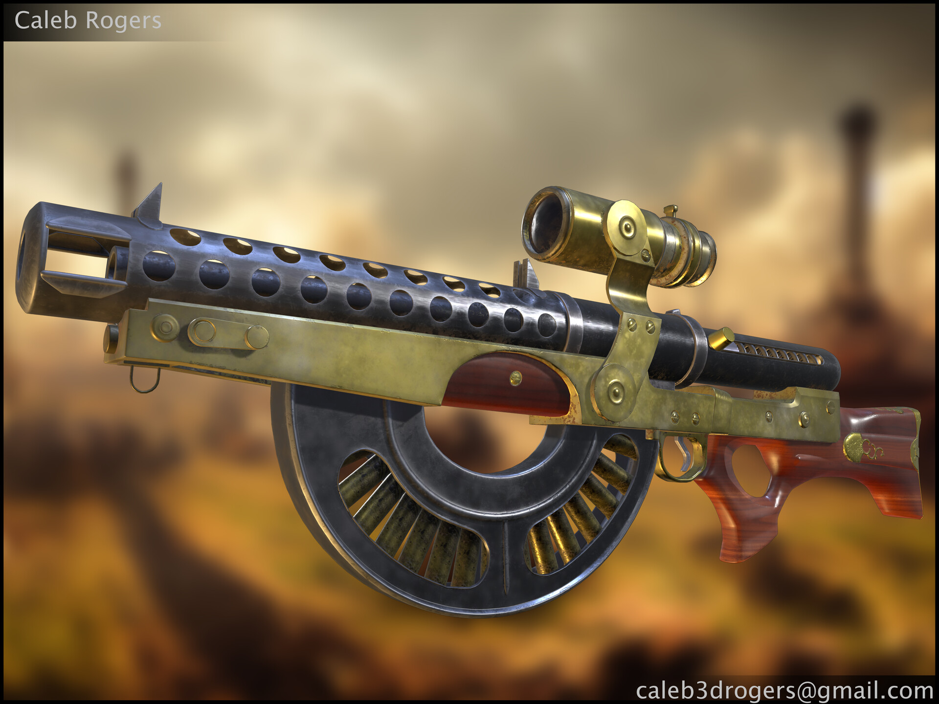 ArtStation - Steampunk assault rifle