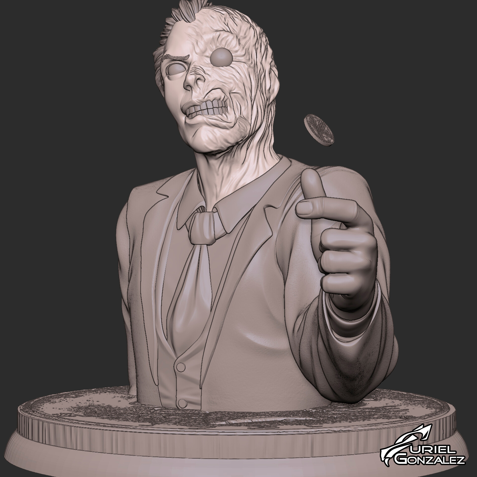 Uriel Gonzalez - Two Face Sculpture