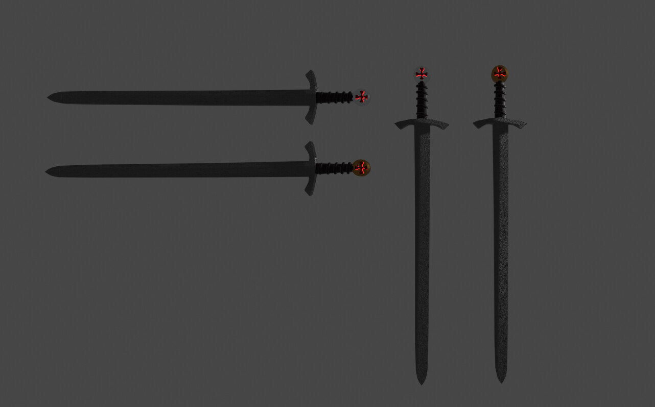 ArtStation - A 3D Model of a Knight Templars sword.