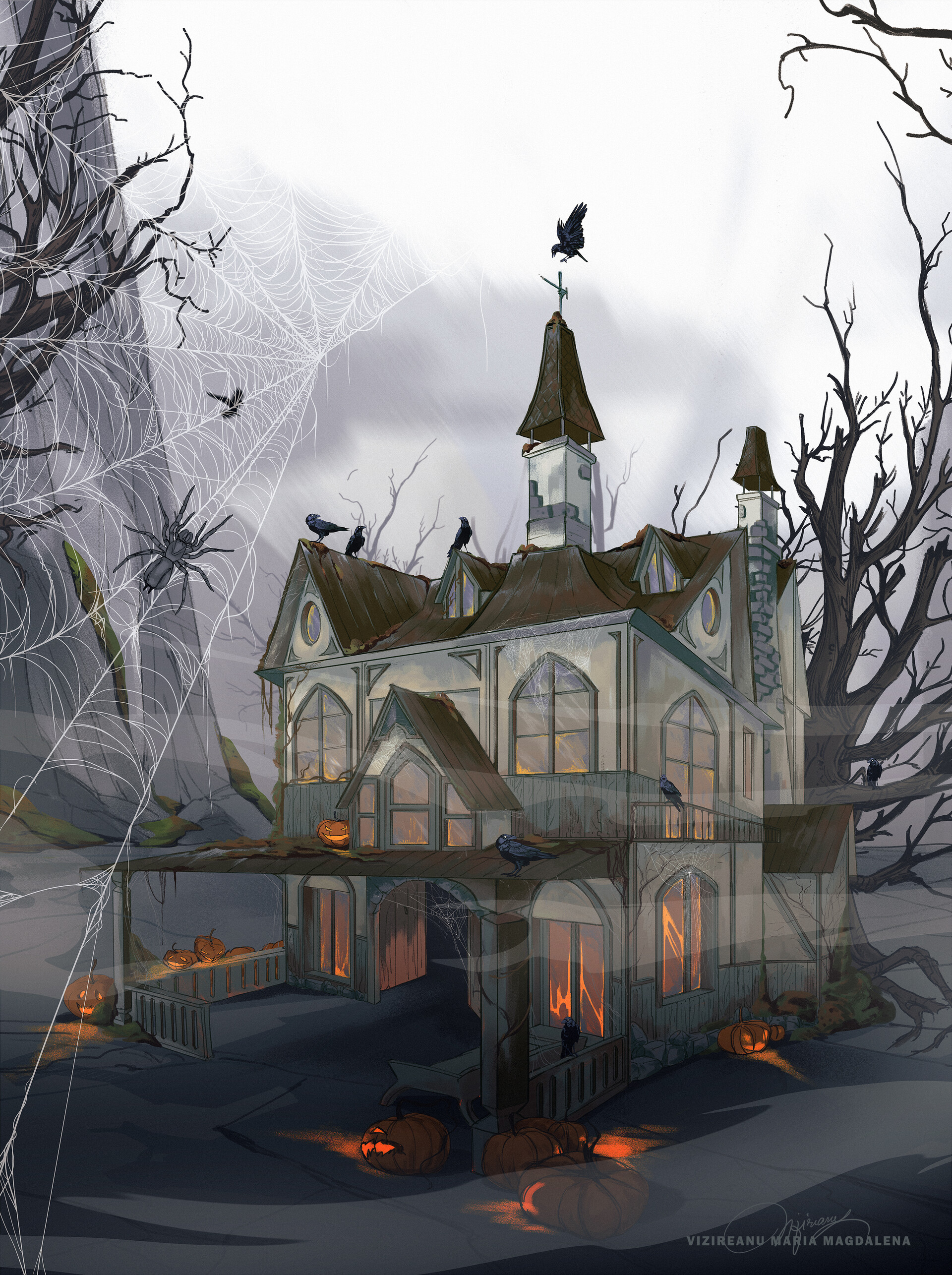 ArtStation - This house is ready for the spooky season, are you ready?🎃🎃🎃🎃
