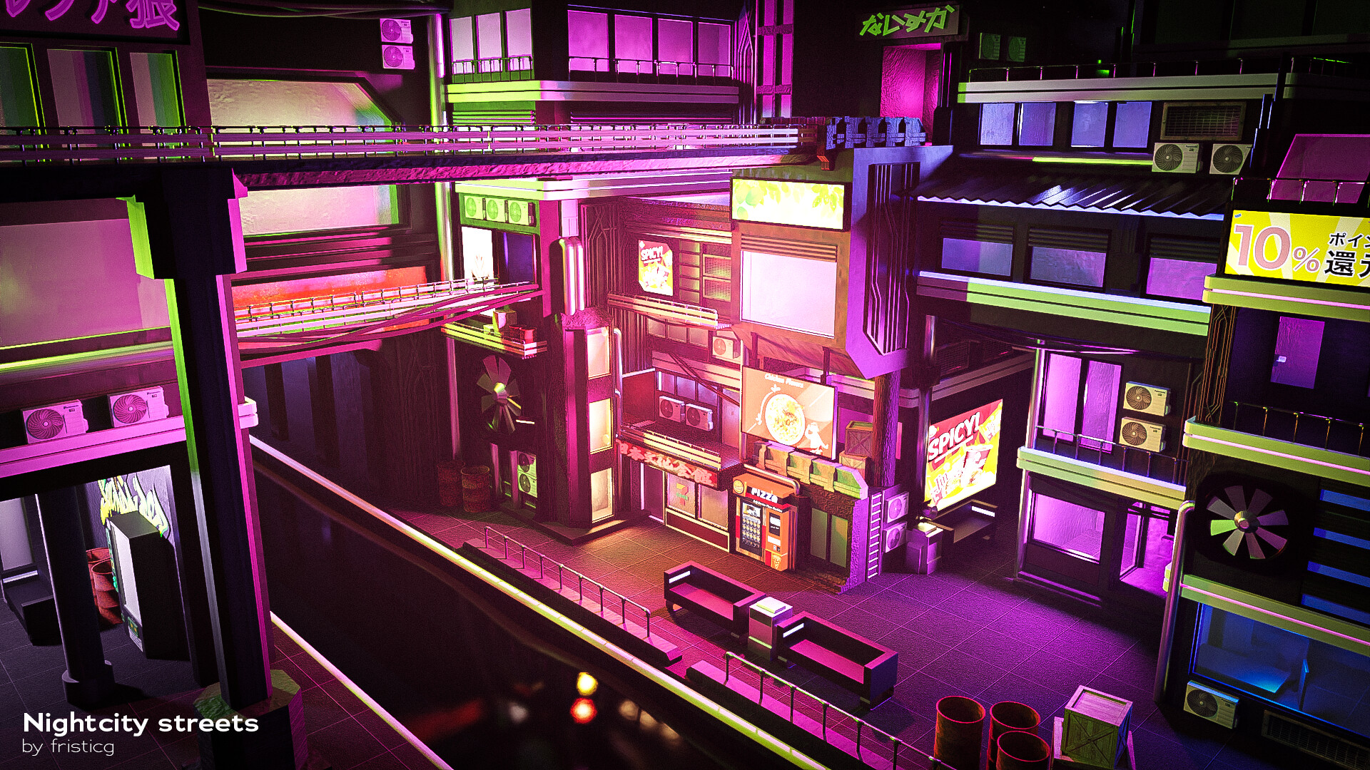 ArtStation - Cyberpunk inspired 3D Render