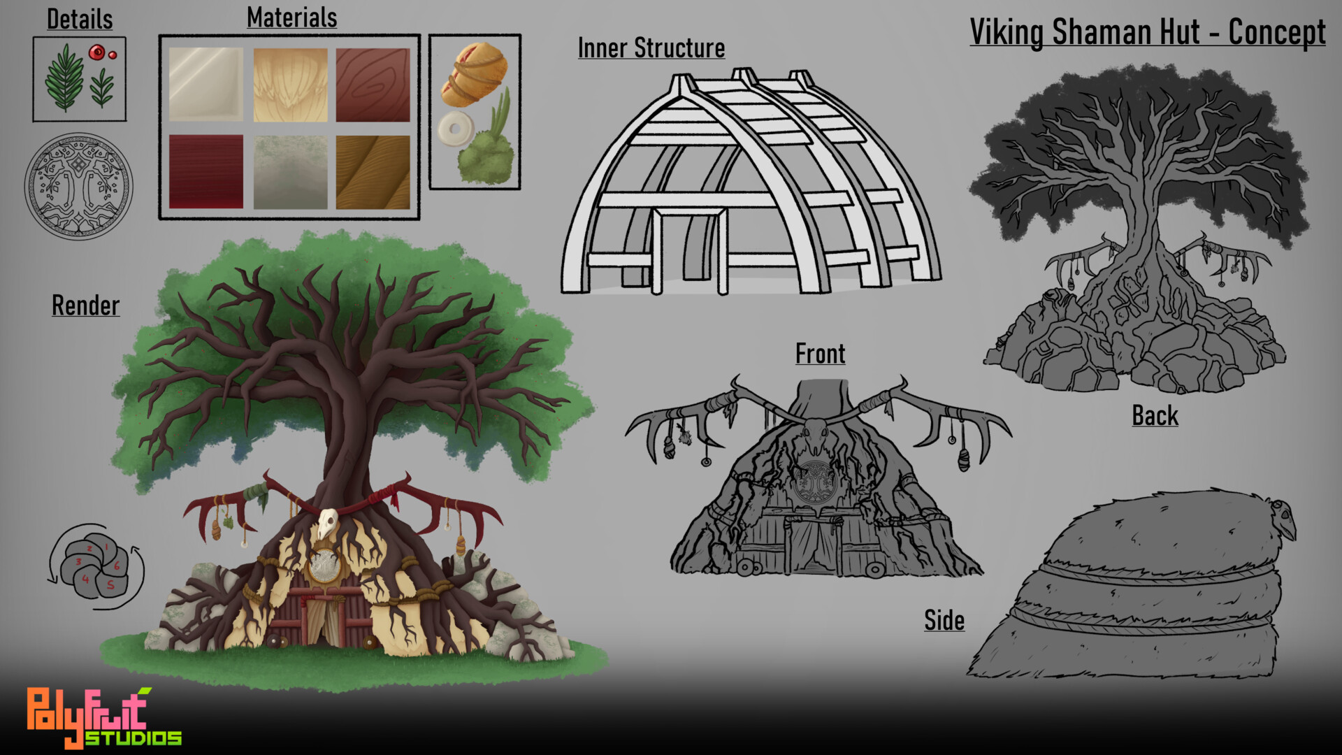 M. "Mads" Royle - Poly Fruit Viking Shaman House