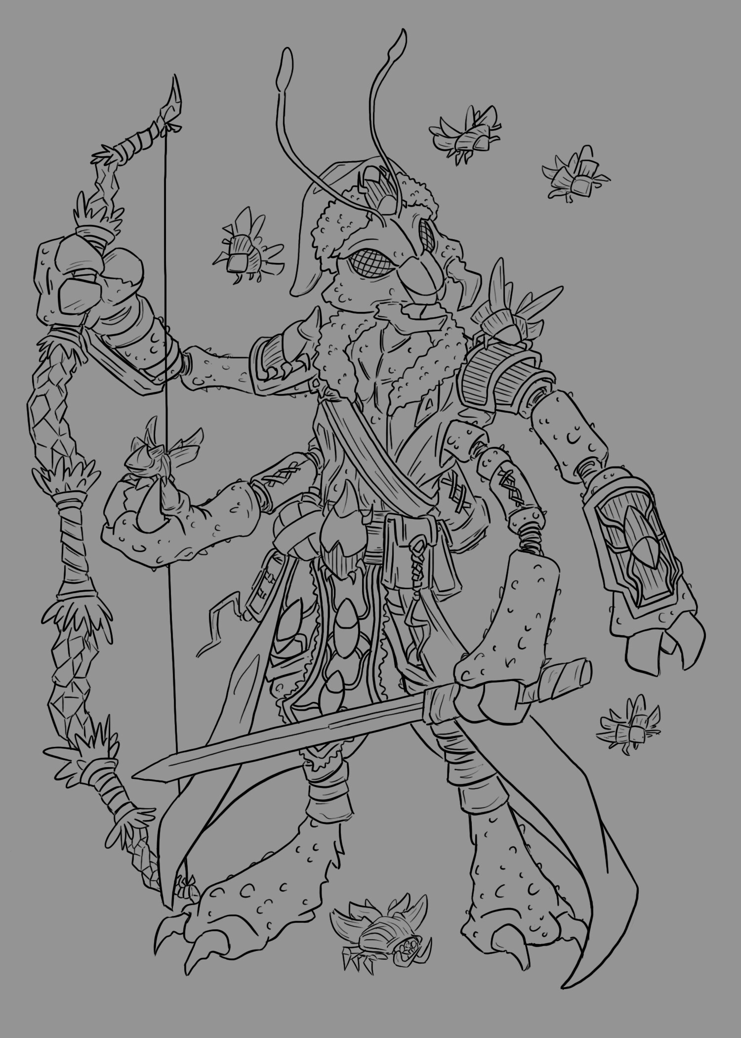 McClure Art & Design - D&D Thri-kreen Ranger