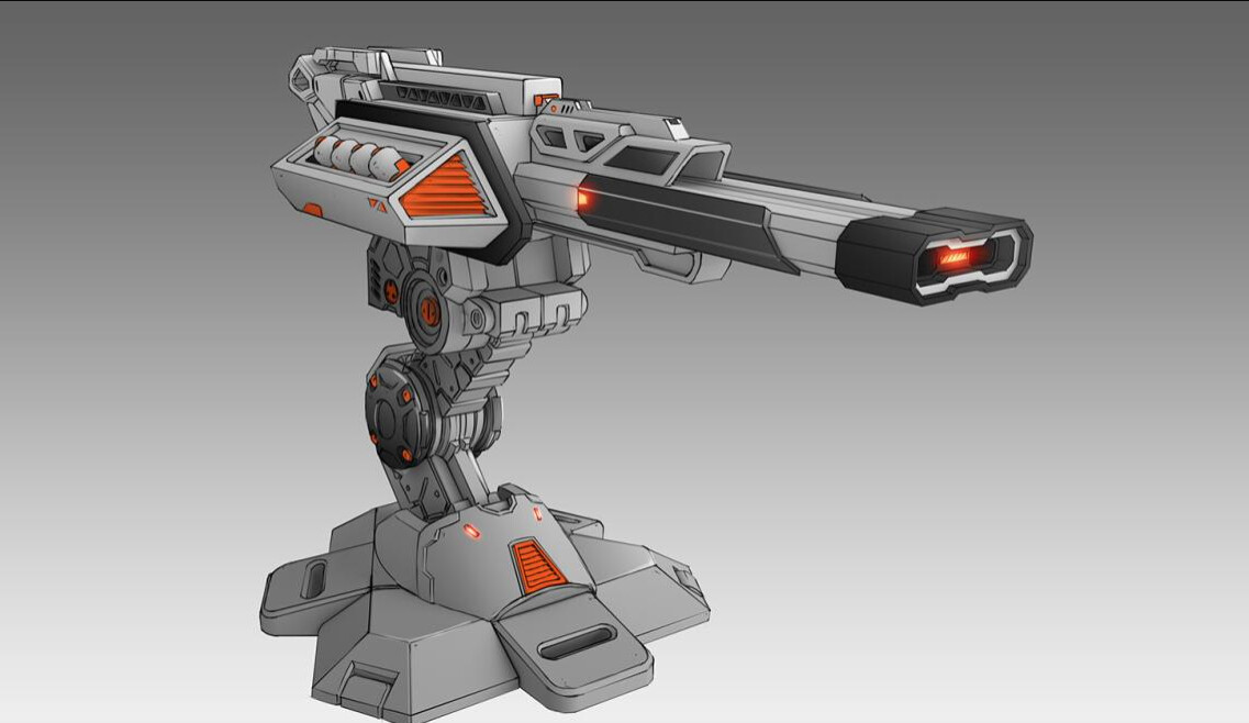 ArtStation - Concept art of sci-fi turret Vol.01