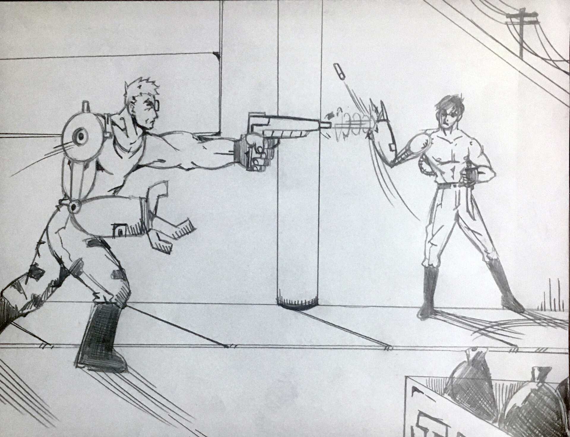 Cyborg fight concept art by Isaac Vargas — ProUser.Me