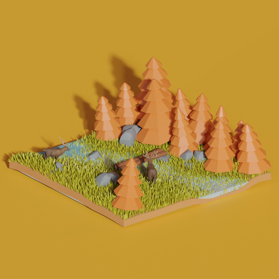 ArtStation - low poly nature