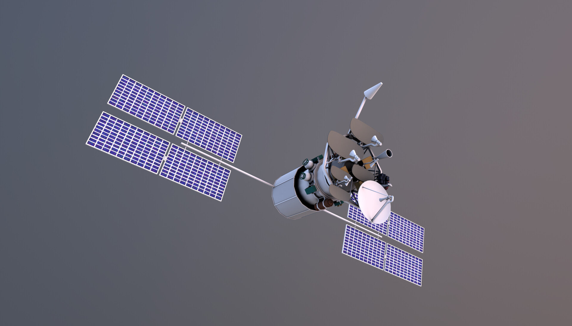 ArtStation - Low-poly 3D модель cпутника