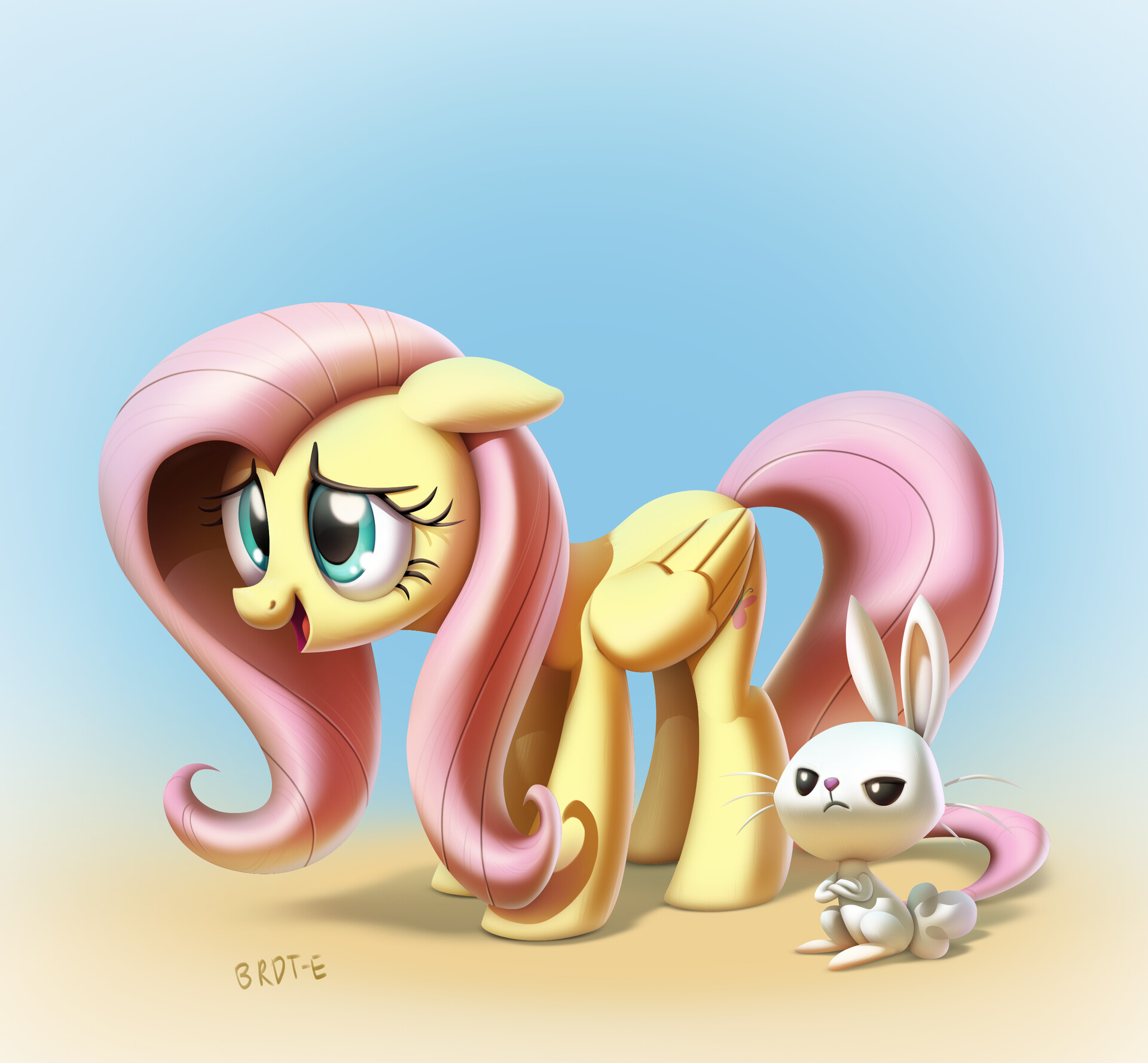 ArtStation - Fluttershy and Angel