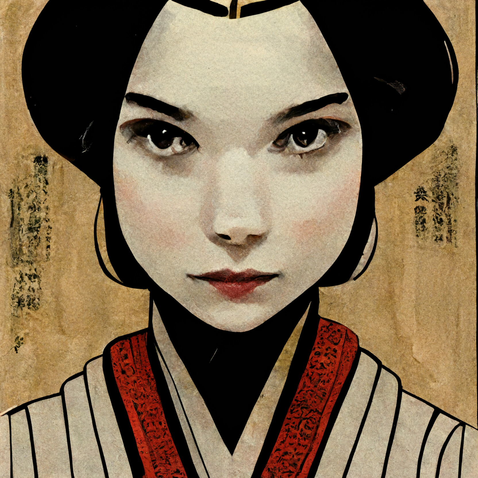 ArtStation - Midjourney - Chinese Kendo Girl Ukiyo-e style