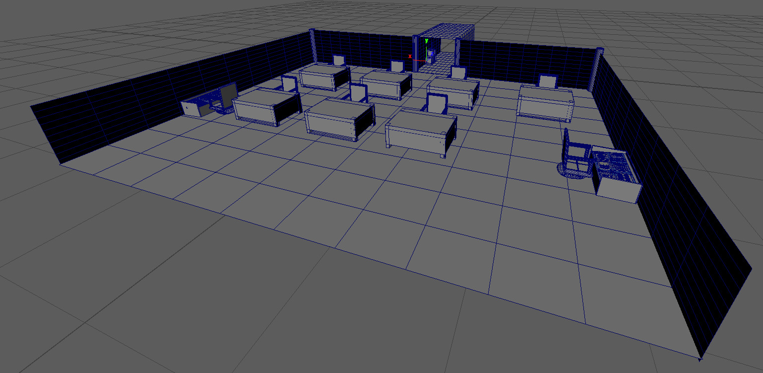ArtStation - Sci-fi Model room With Wireframe on Shaded
