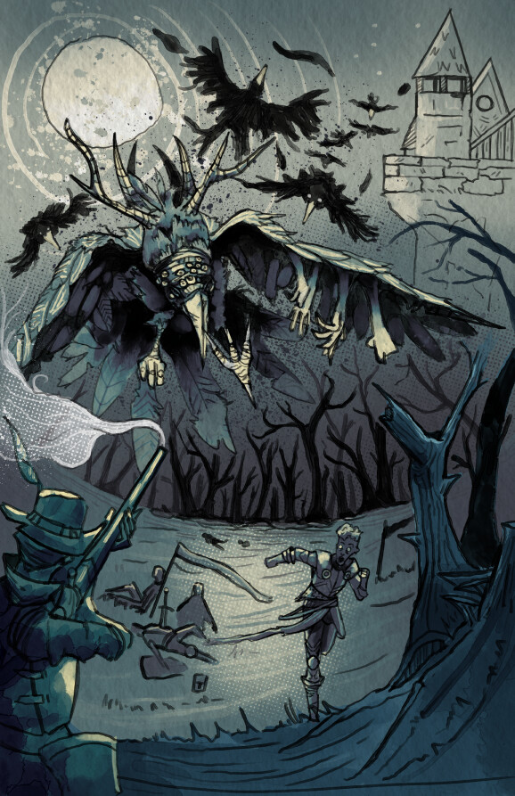 ArtStation - Crow beast attack