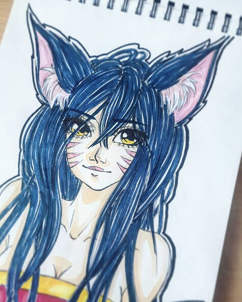 ArtStation - LoL League of Legends Fanart - Ahri (2017)