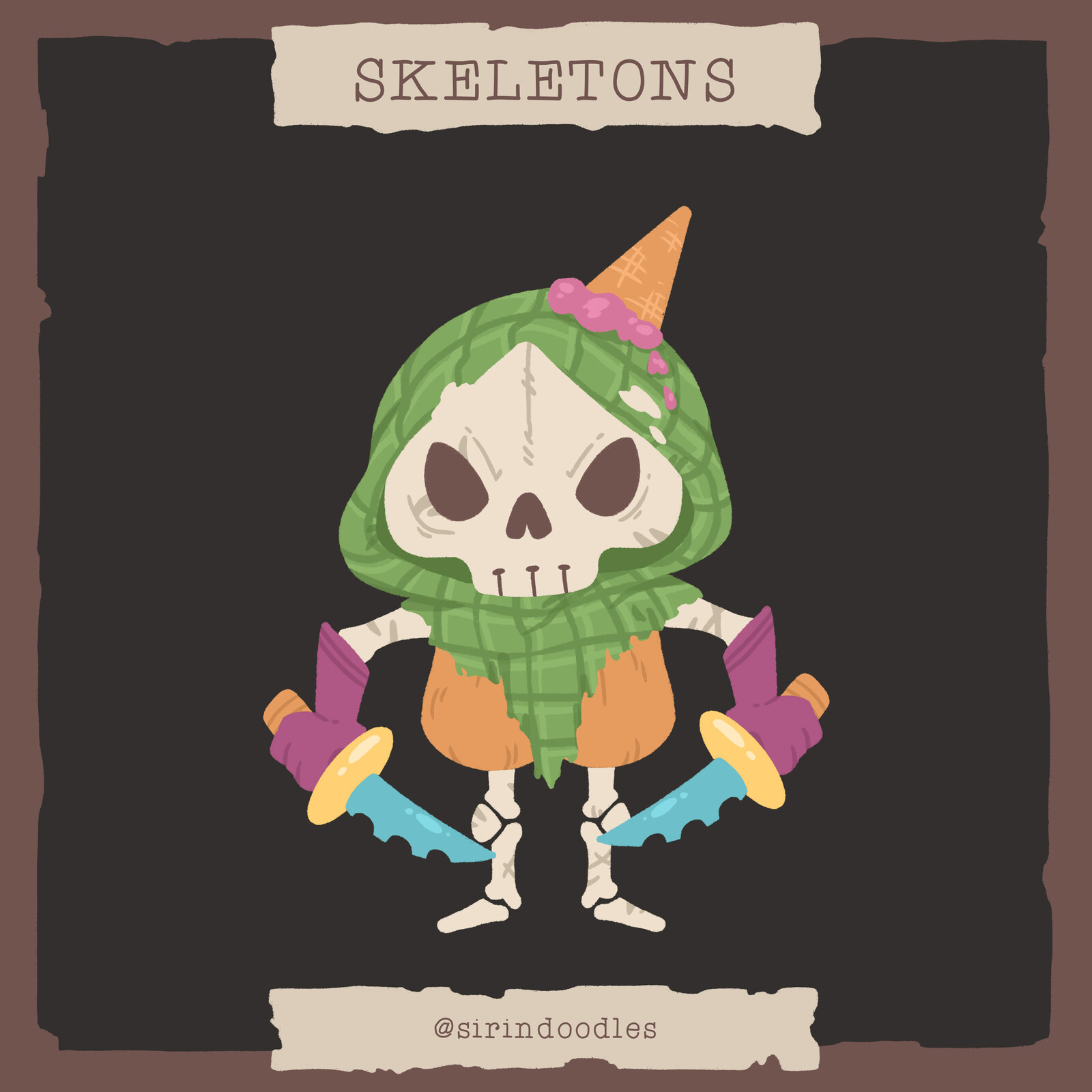 Sirin Doodles - D&D Pool Party Skeletons - Board Game miniatures