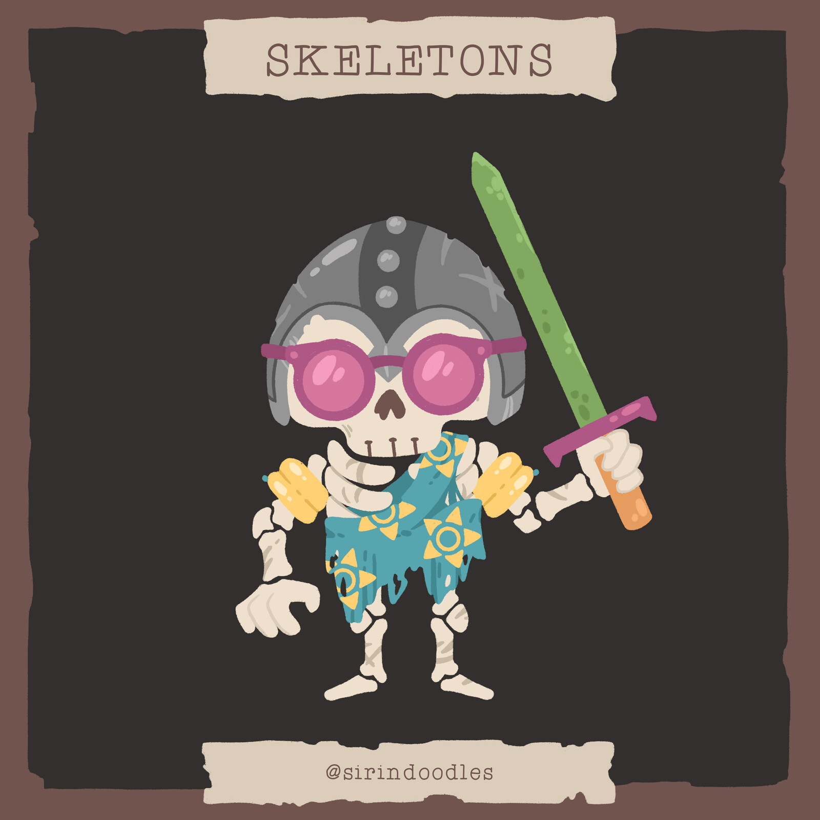 Sirin Doodles - D&D Pool Party Skeletons - Board Game miniatures