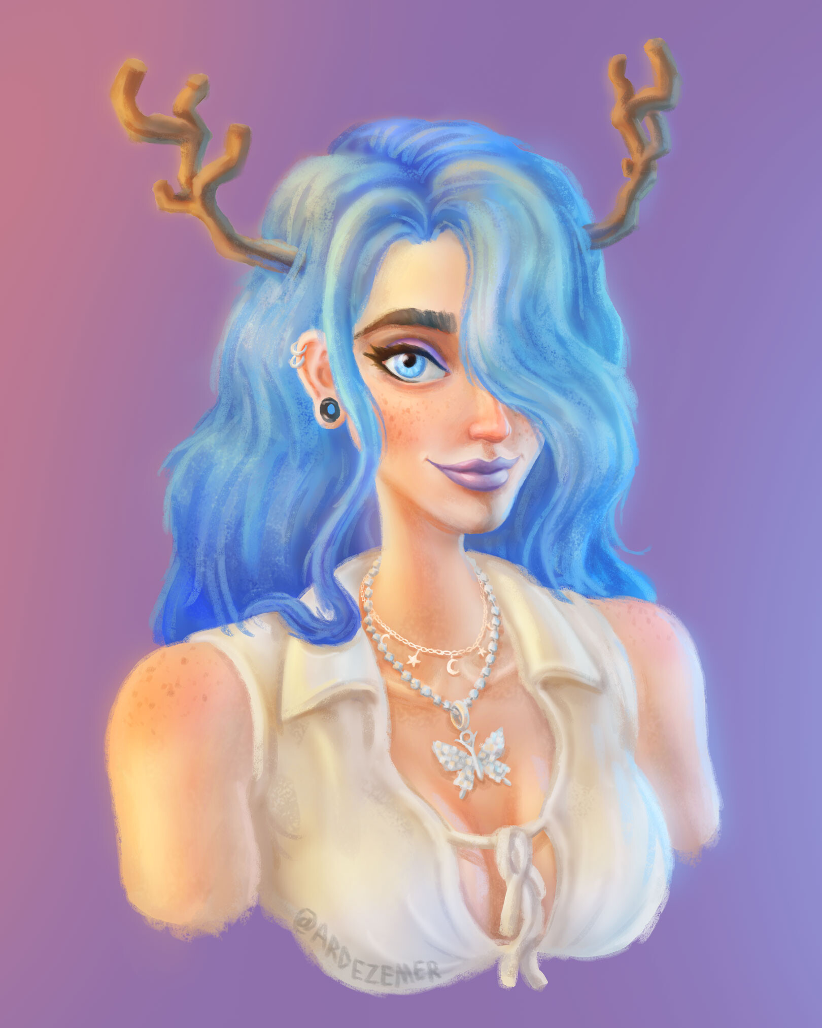 ArtStation - Style experiment - Blu Portrait