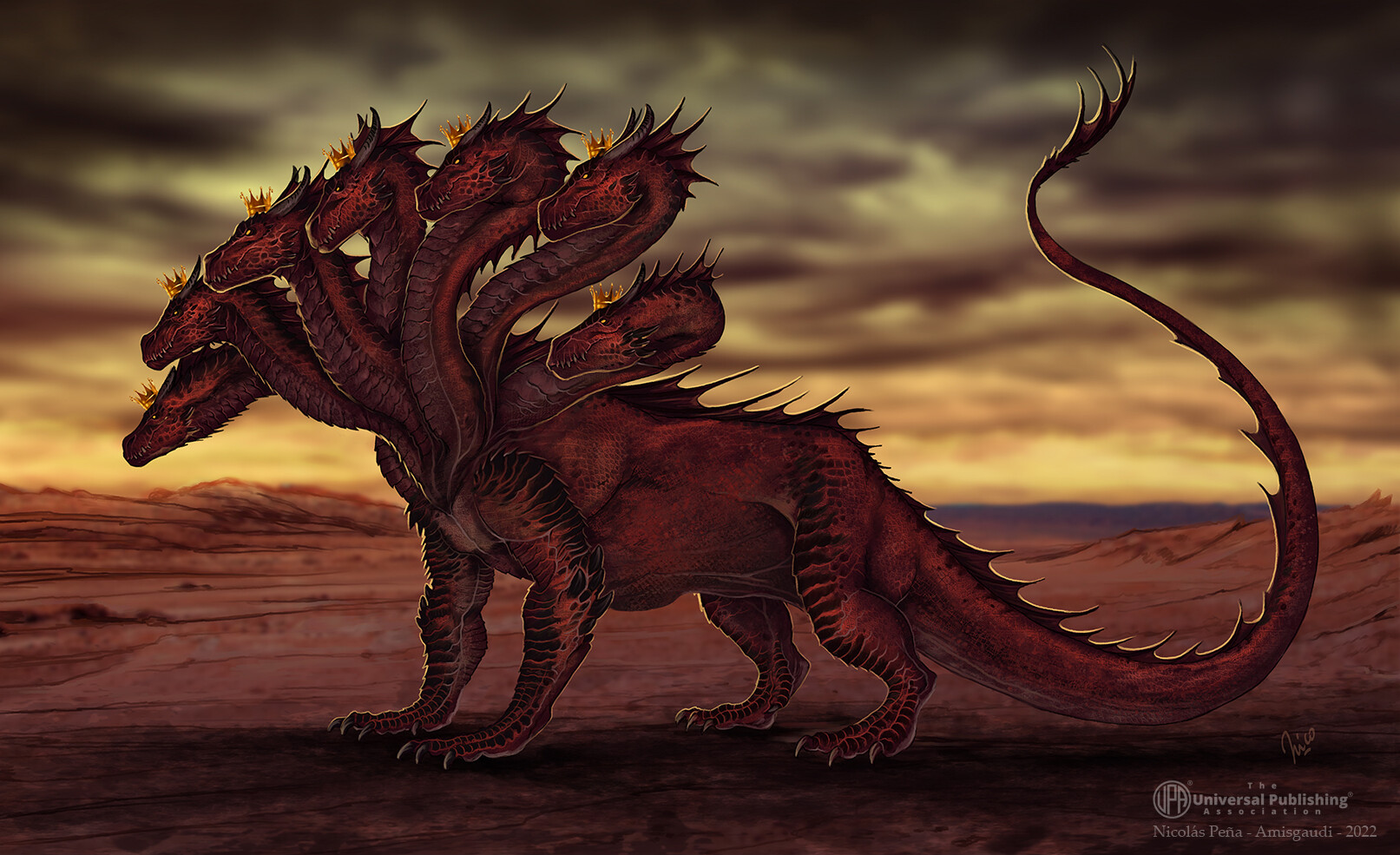 Nicolas Peña - Amisgaudi - Dragon 7 Head,Commission.