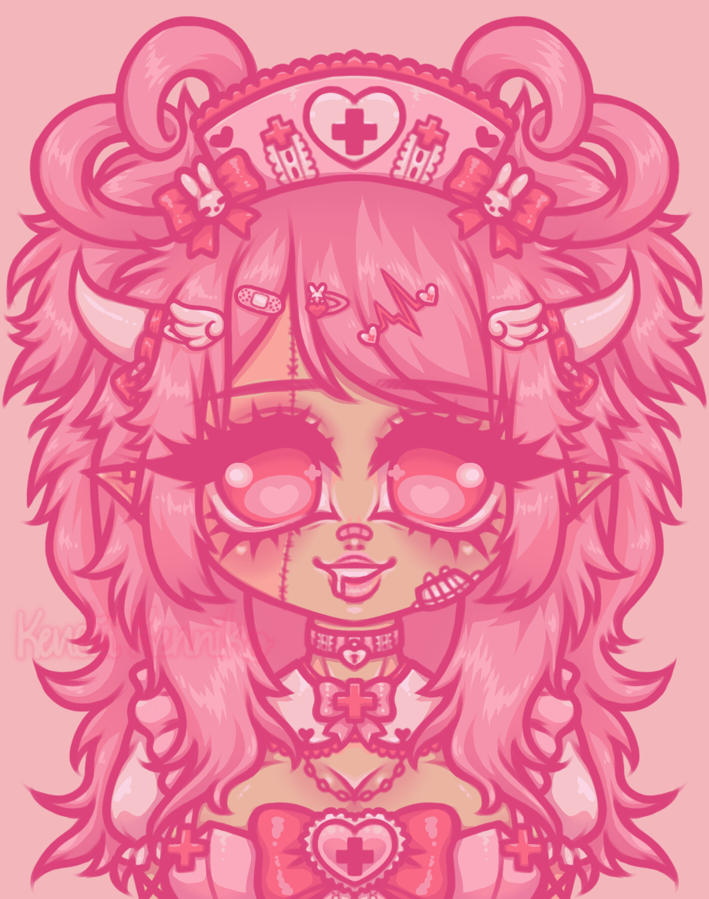 ArtStation - Kawaii Nurse Chibi Headshot Commission Examples