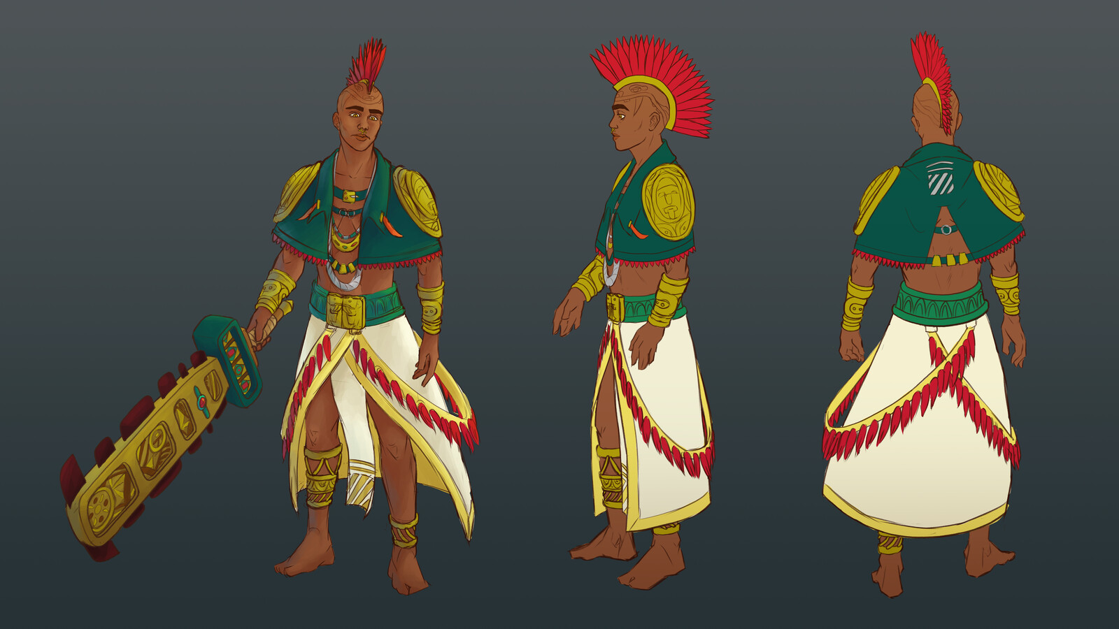Celia S. Bode - Aztec Punk Royal Guard turnaround