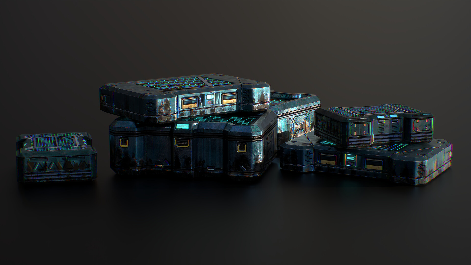 ArtStation - Low poly Scifi Containers