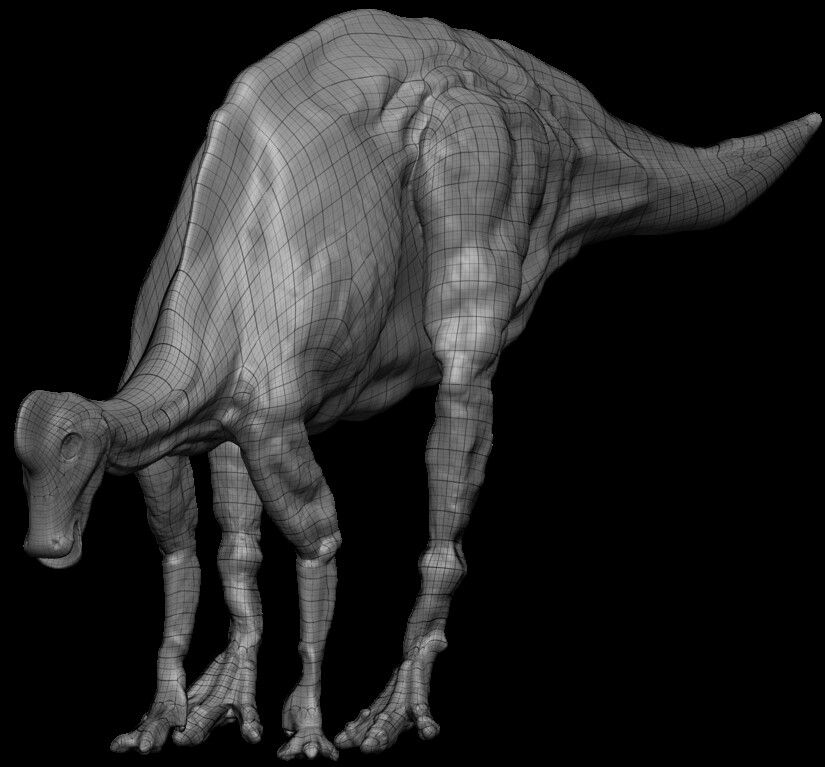 ArtStation - corythosaurus retopo with polyflow