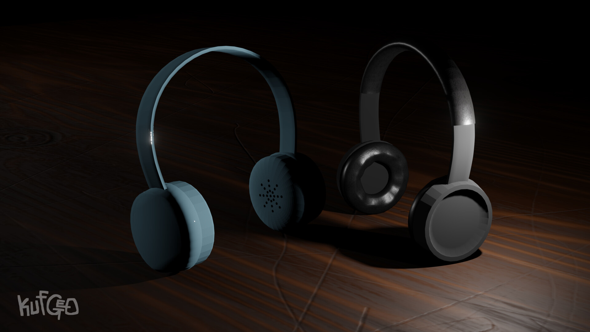 ArtStation - Low-poly headphones 3D model | kufgeo