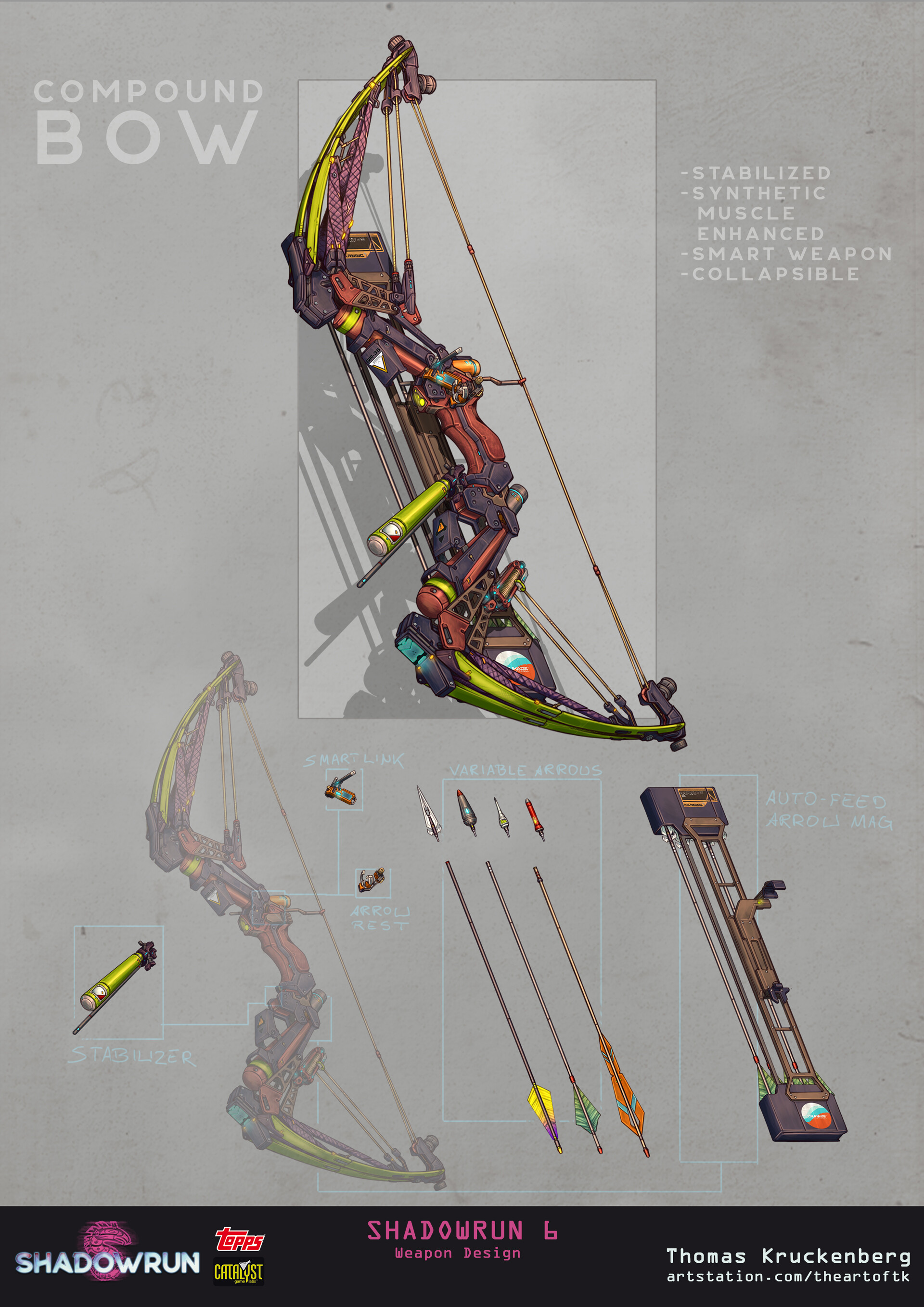 Thomas "TK" Kruckenberg - Compound Bow Weapon - Design for Shadowrun 6 Pen & Paper