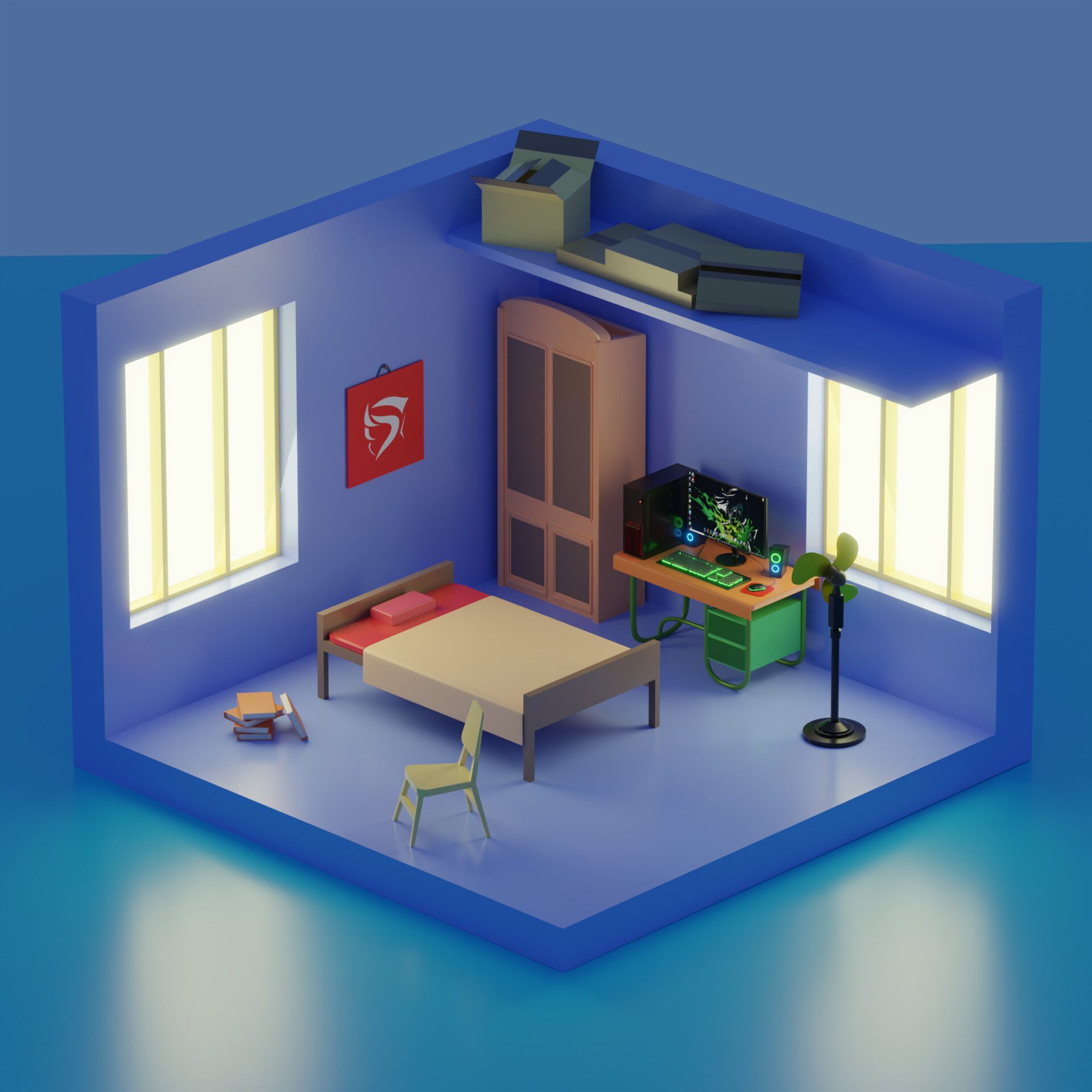 ArtStation - Low Poly Room