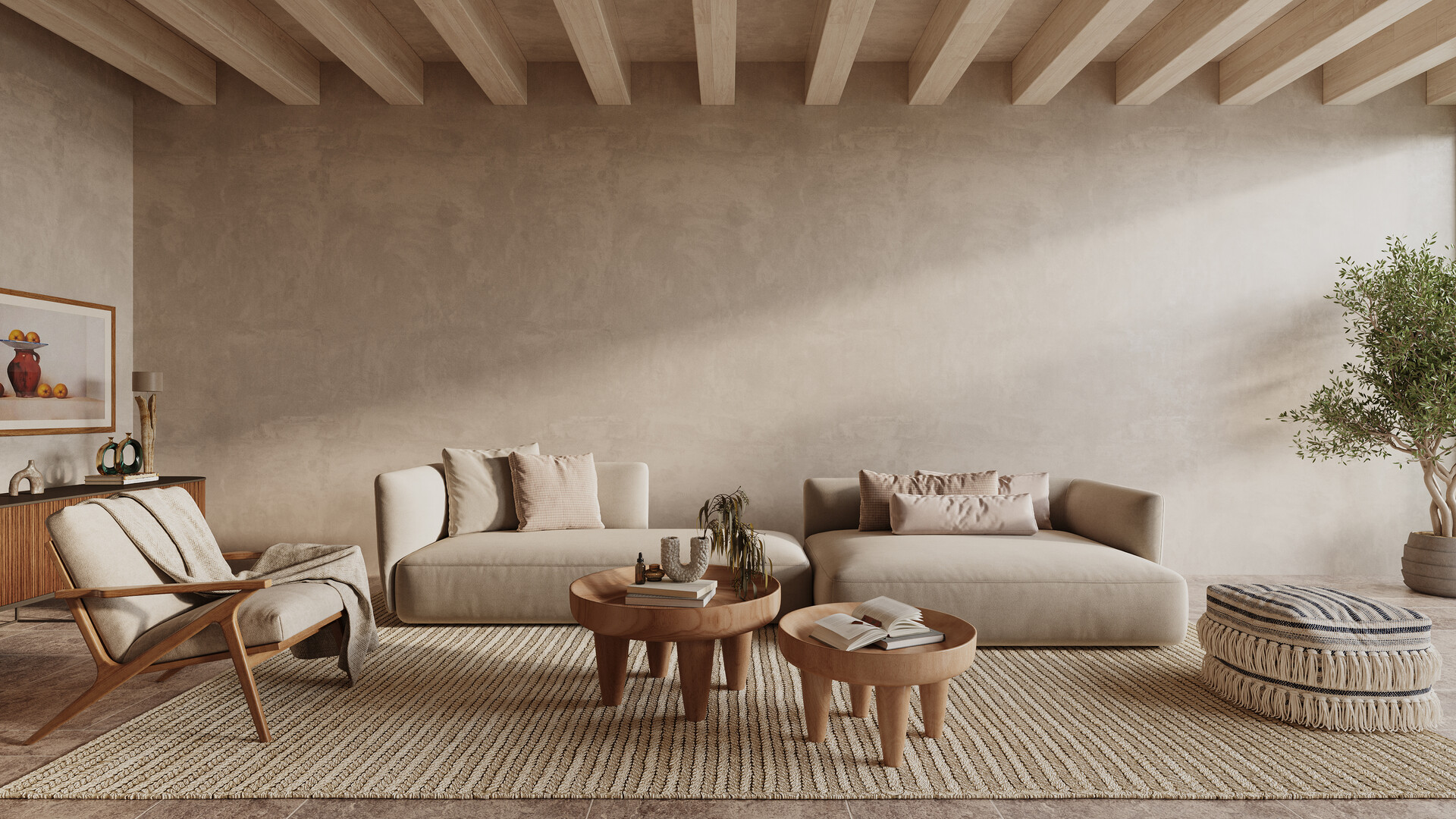 ArtStation - Realistic 3D Visualization of a Wooden Coffee Table