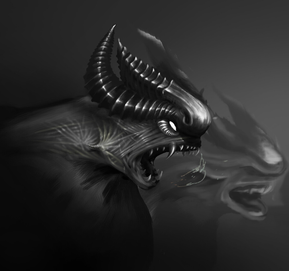 ArtStation - creature, gray colour value study
