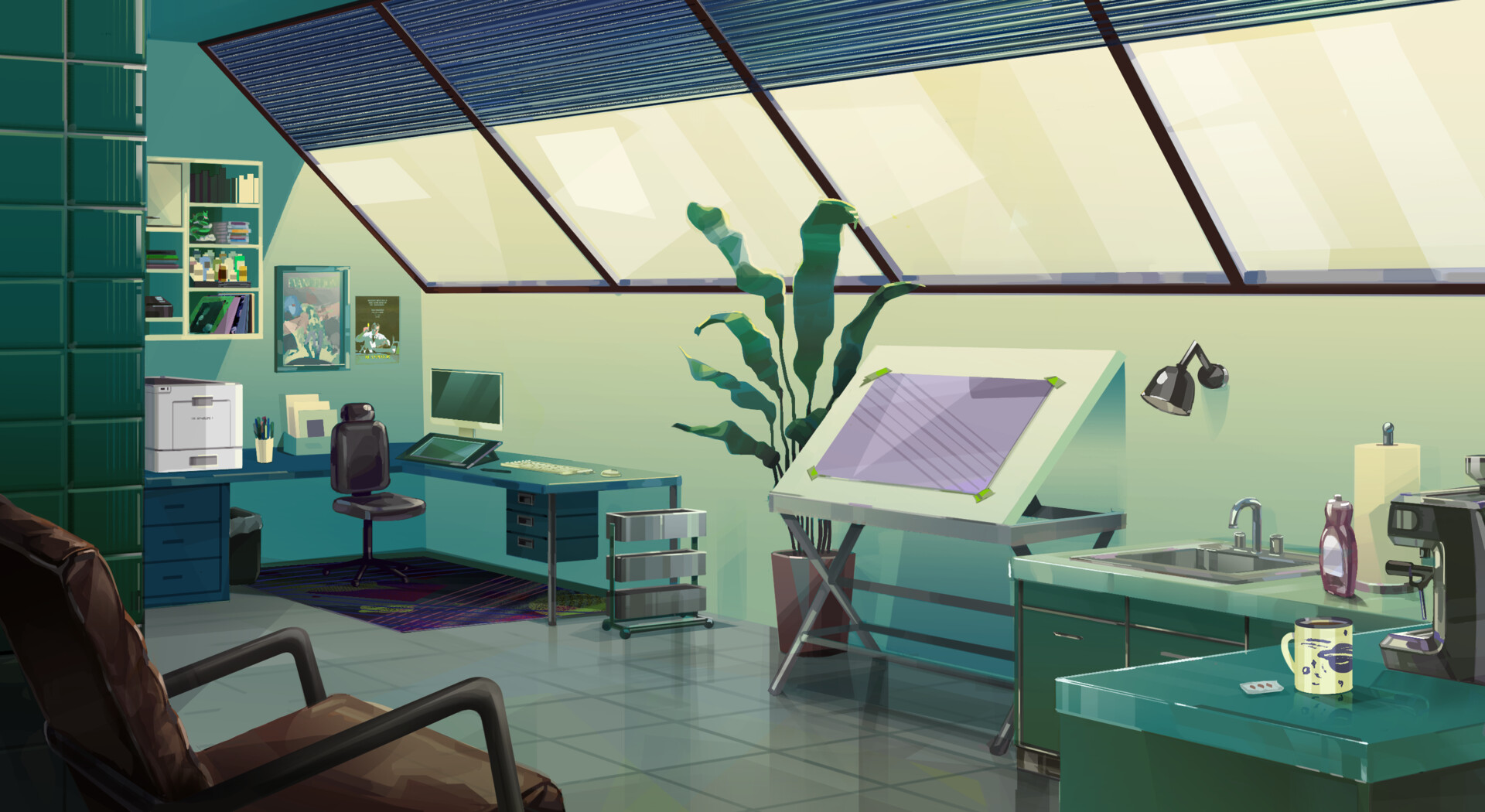 ArtStation - Interior Background Studio Illustration (2021)