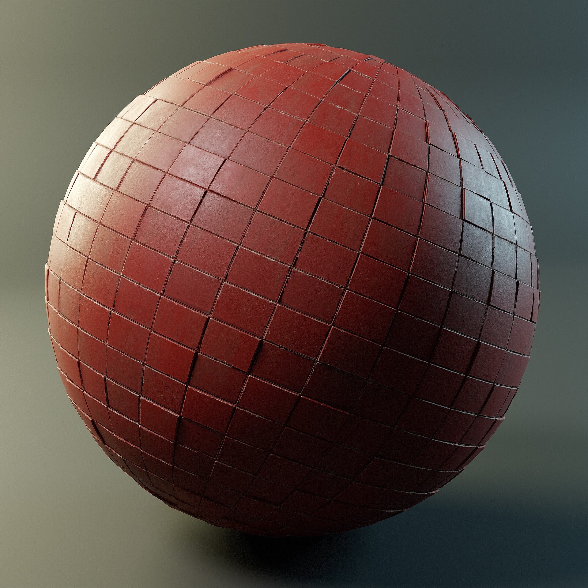 ArtStation - Red Ceramic wall tile