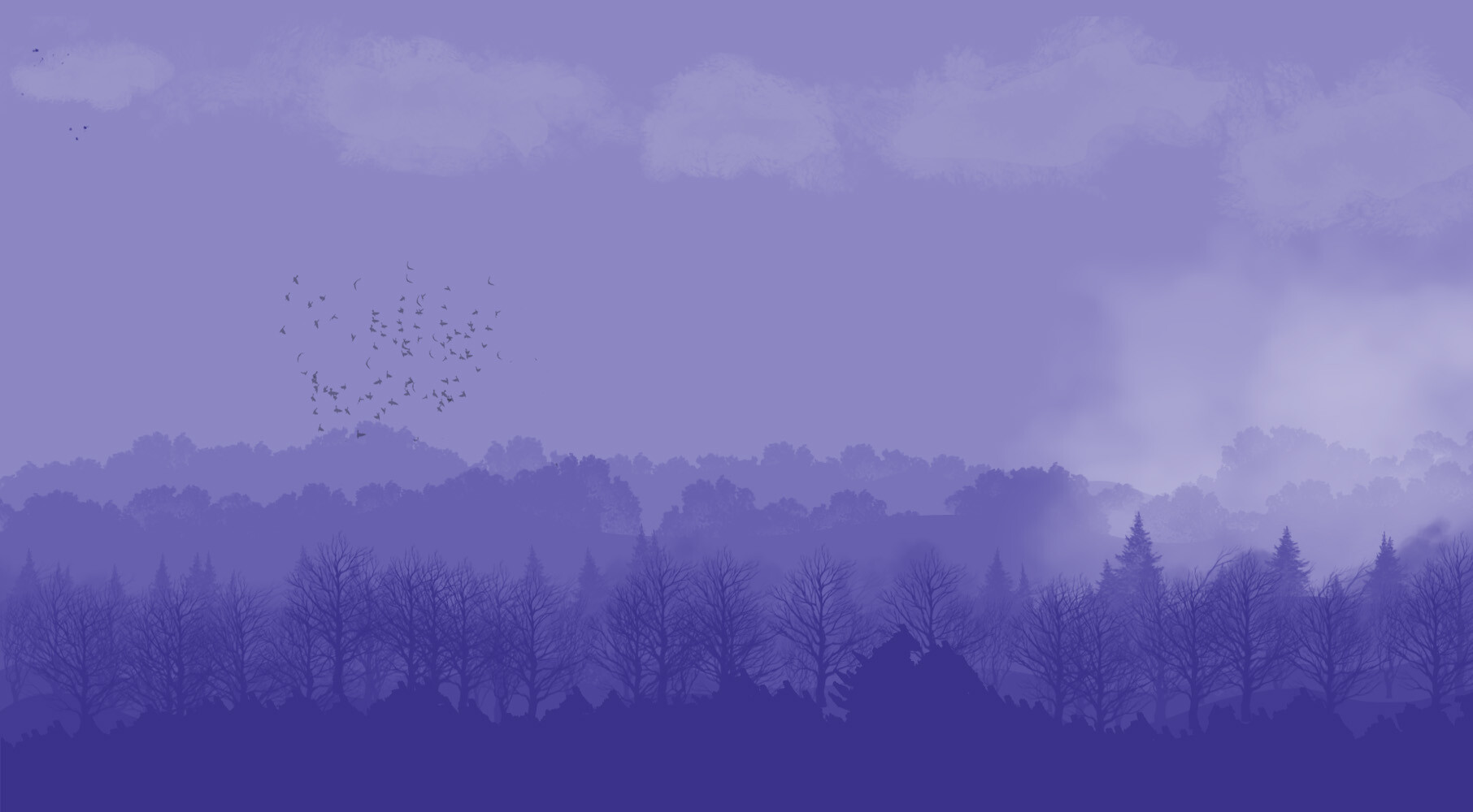 ArtStation - landscape in various shades of purple