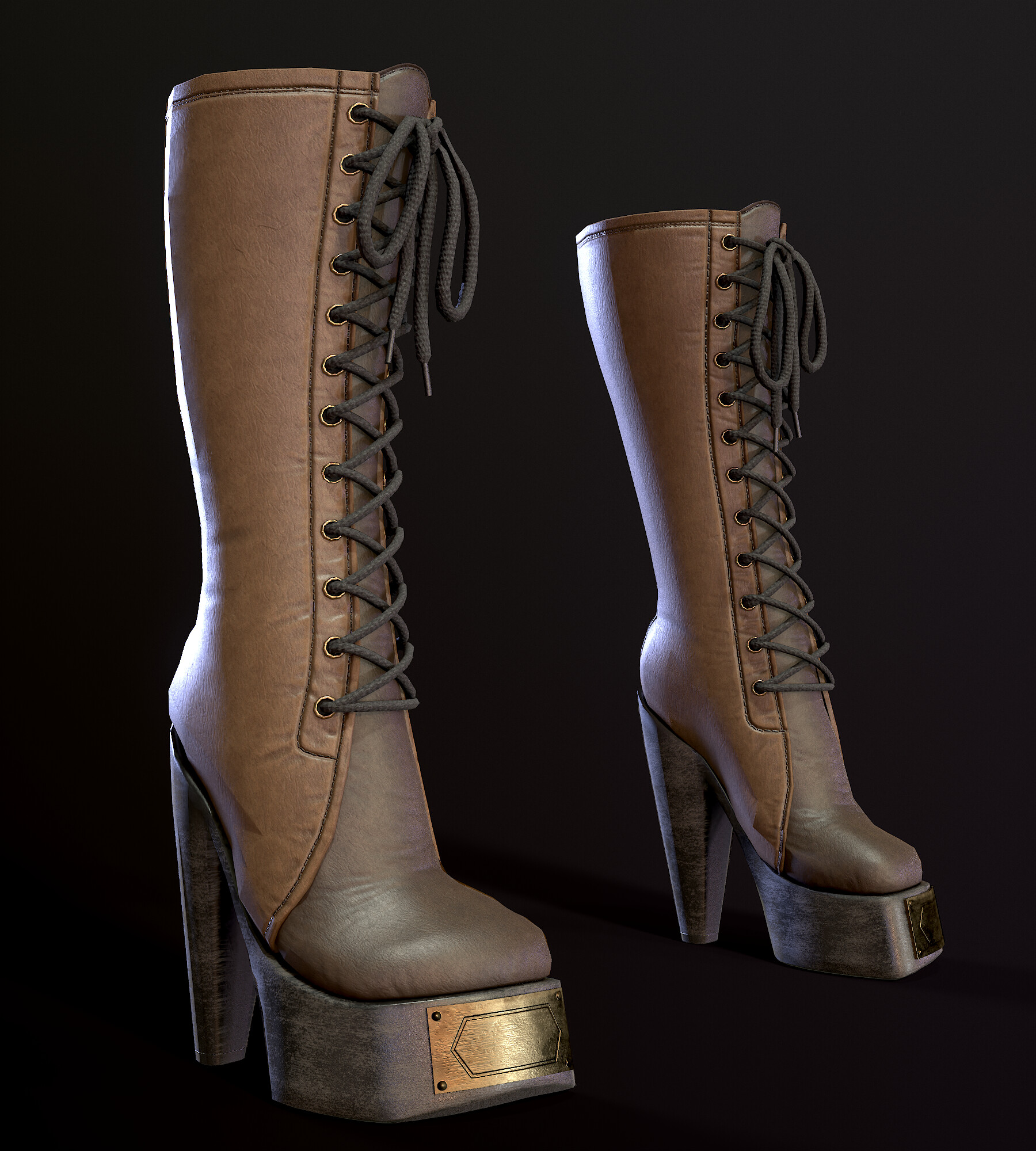 ArtStation - Rock Heel Platform Boots