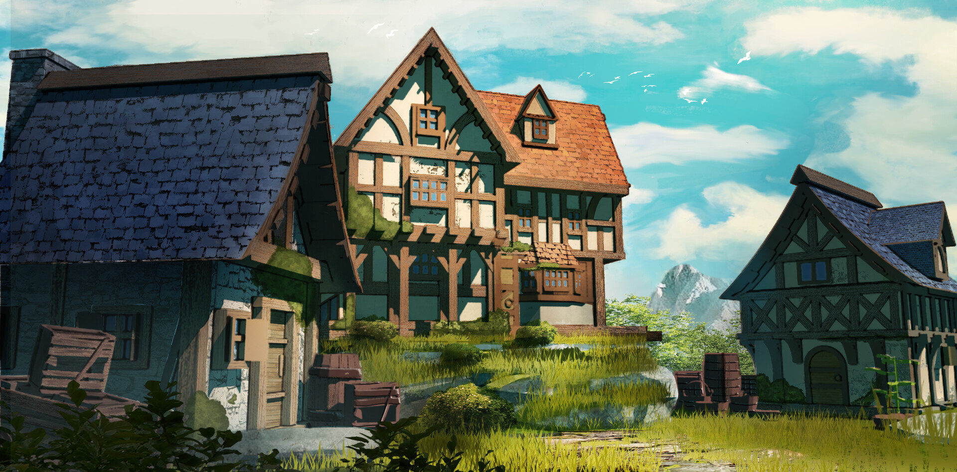 ArtStation - medieval village