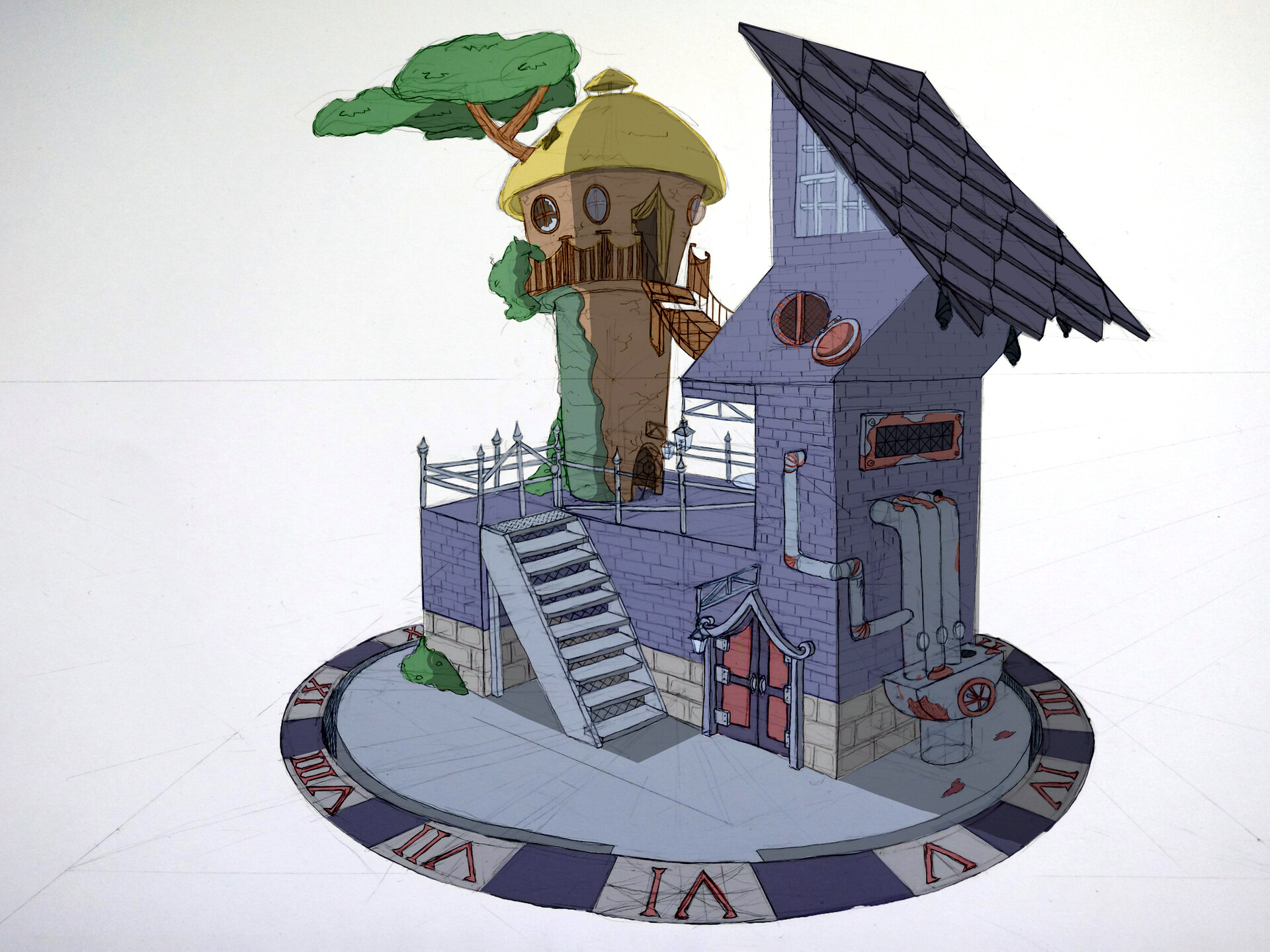 ArtStation - The Clock House - Diorama