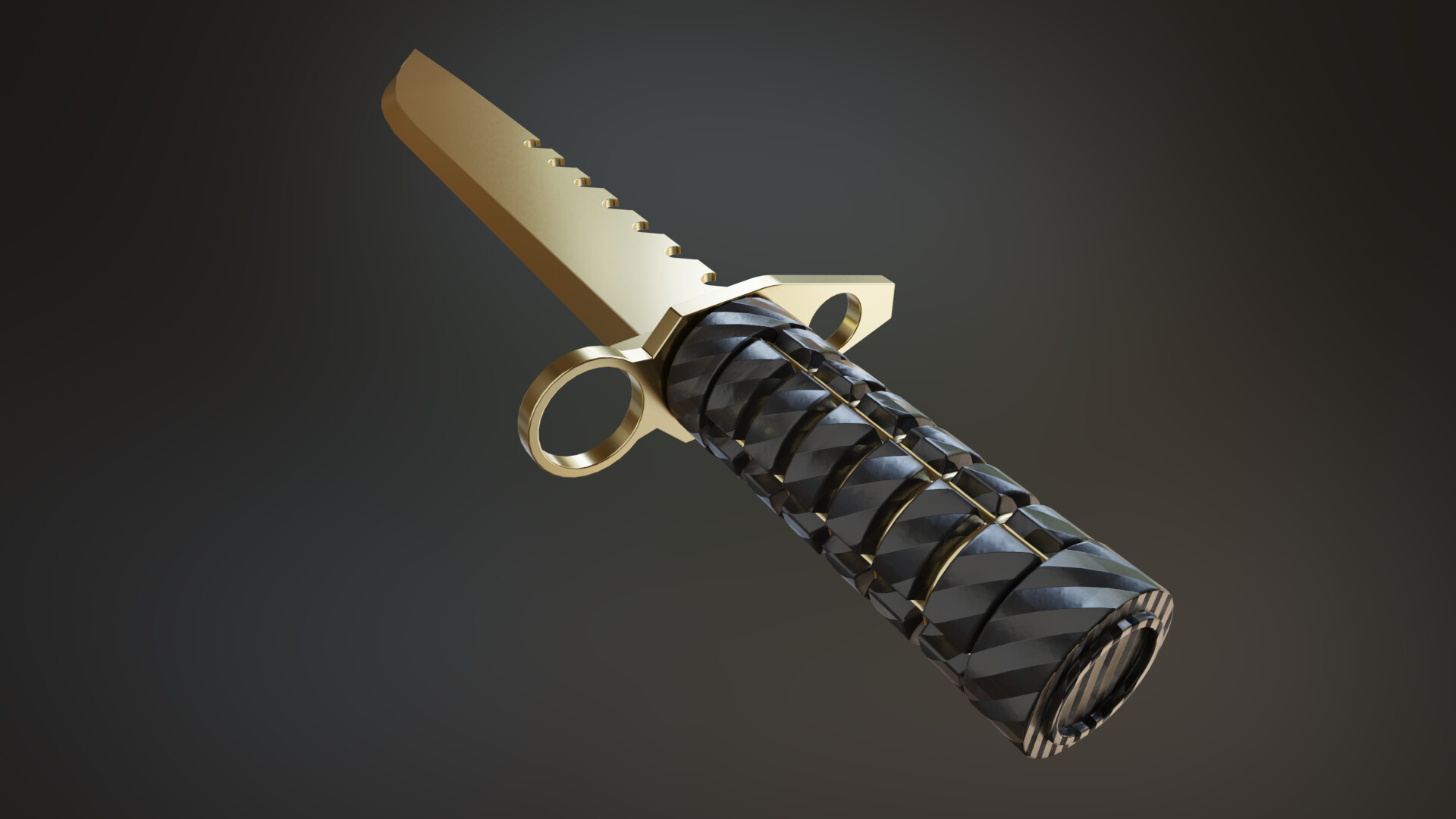 gold combat knife