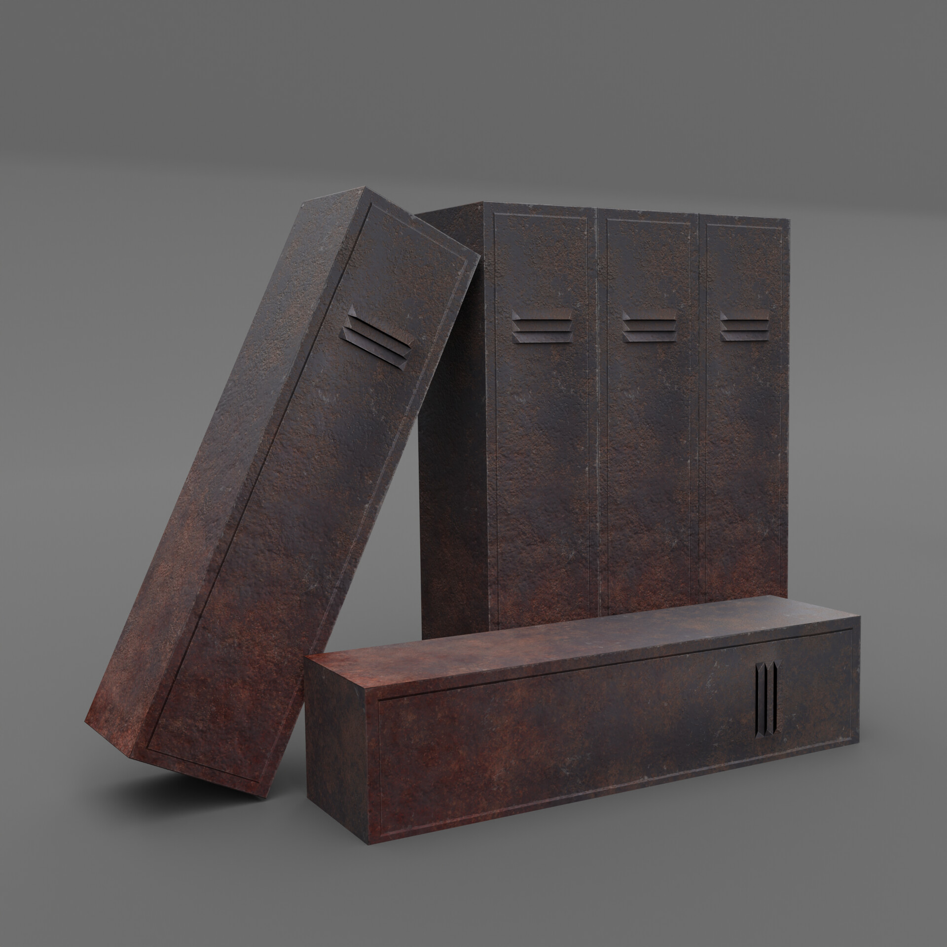 ArtStation - Low poly PBR rust school locker game asset