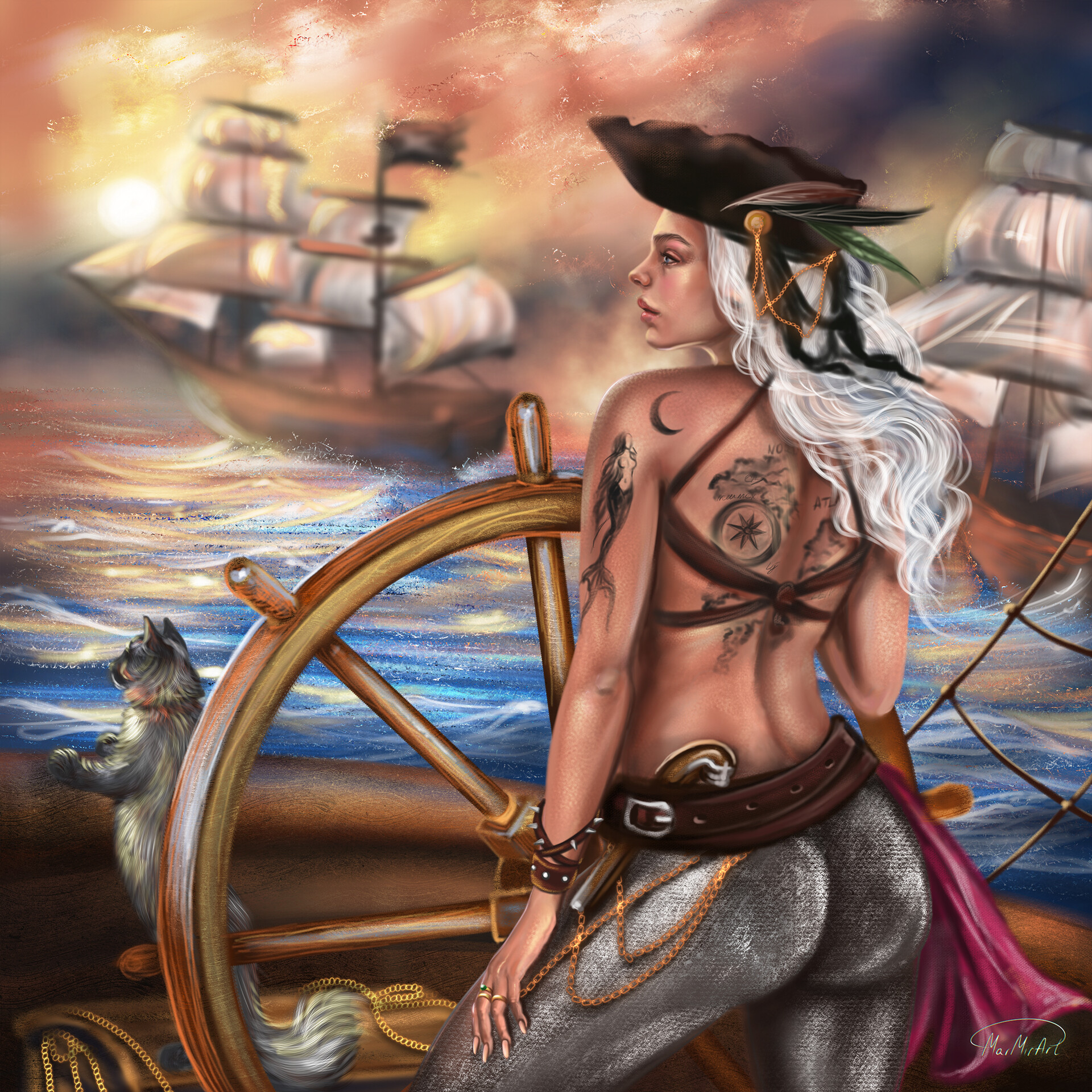 ArtStation - Pirate Girl | Original Character | Illustration | Time-Lapse