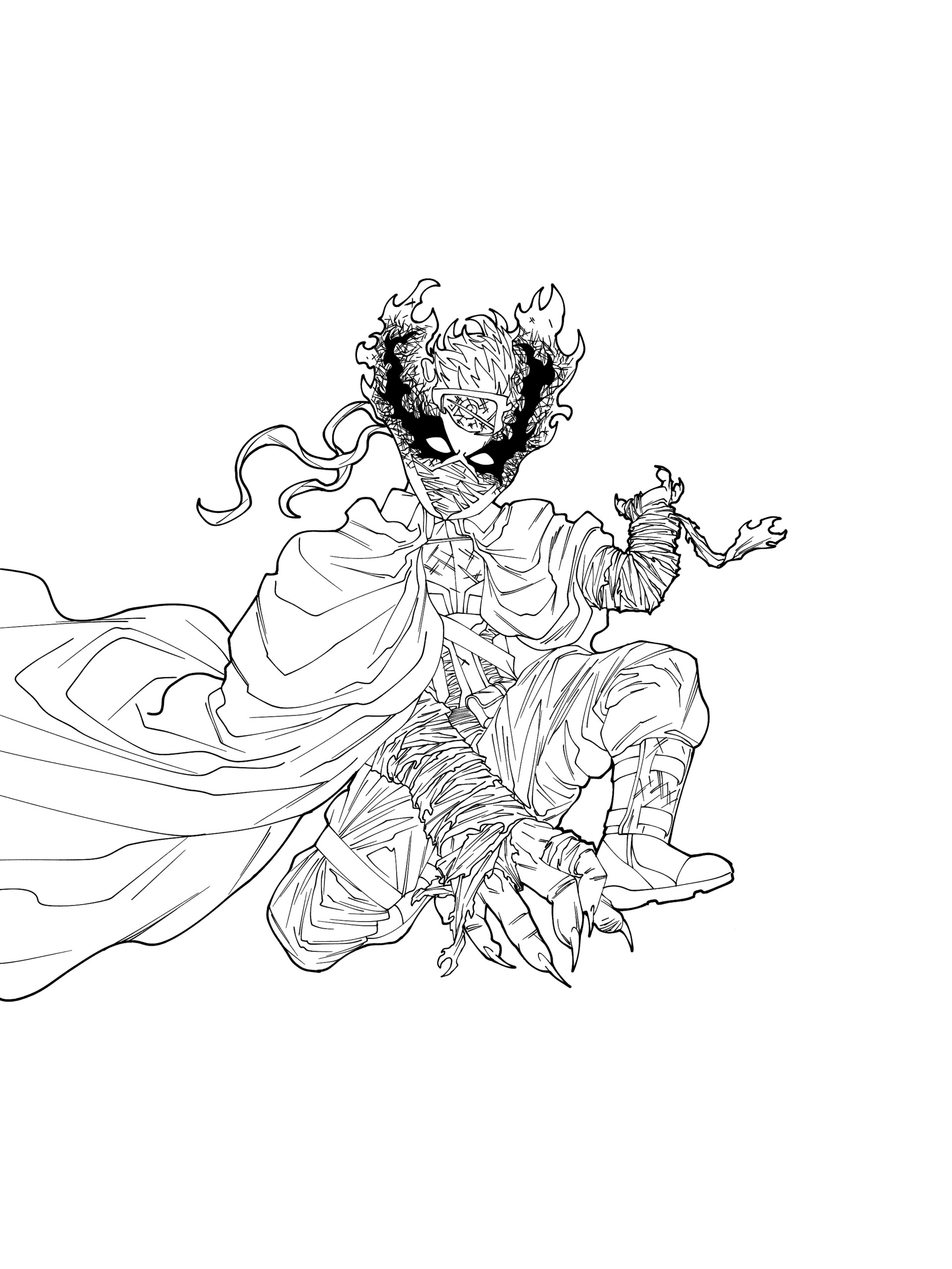 naruto kurama mode coloring pages