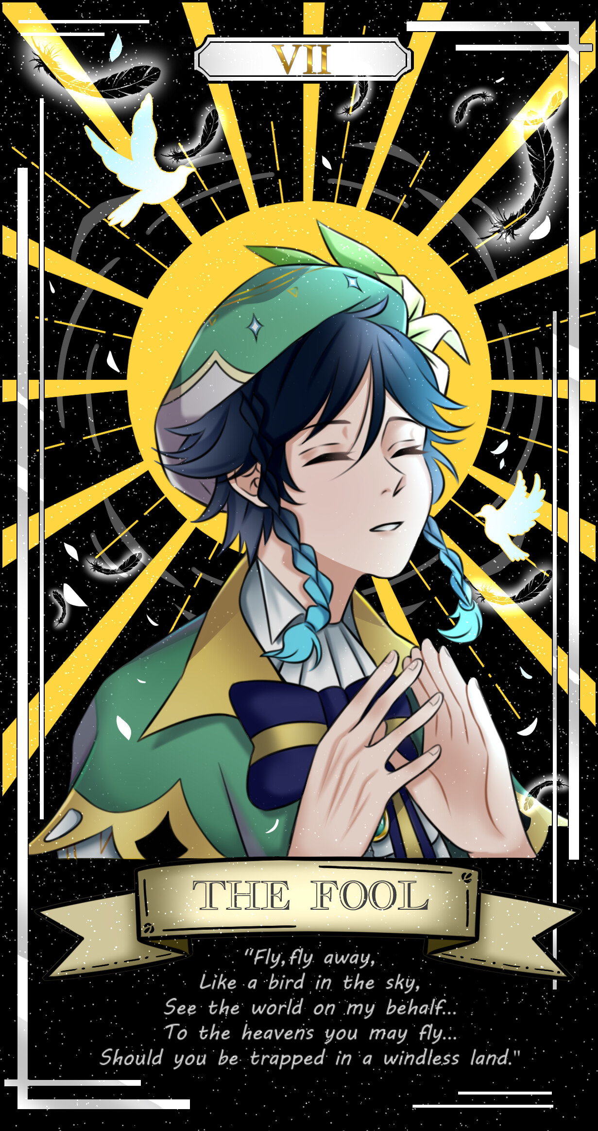ArtStation - Genshin Impact - Venti Tarot Card