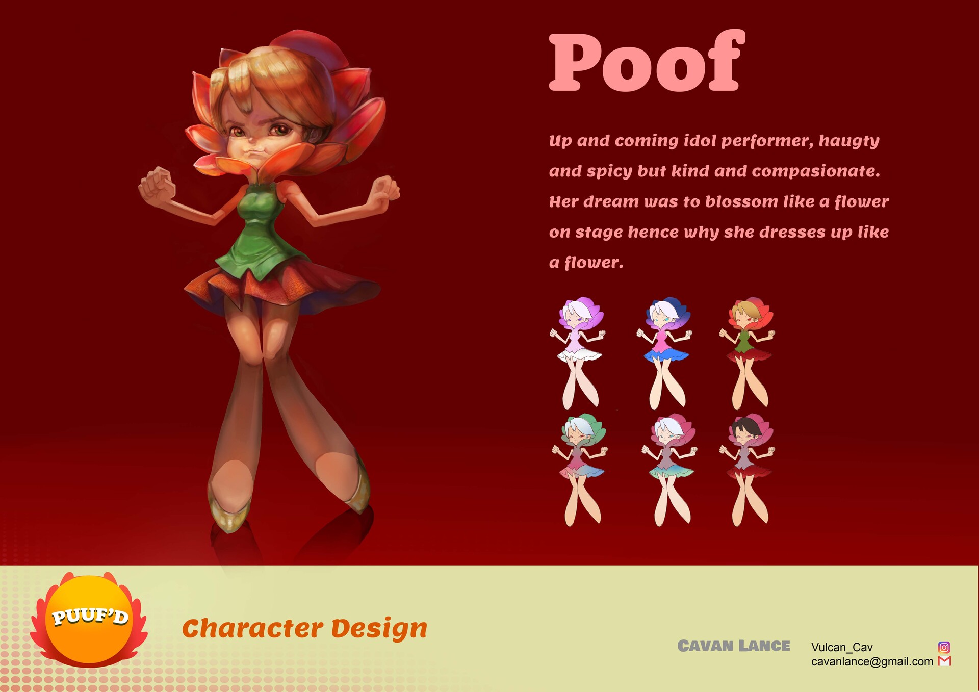 ArtStation - Poof the flower girl (stylised) (open to contructive ...