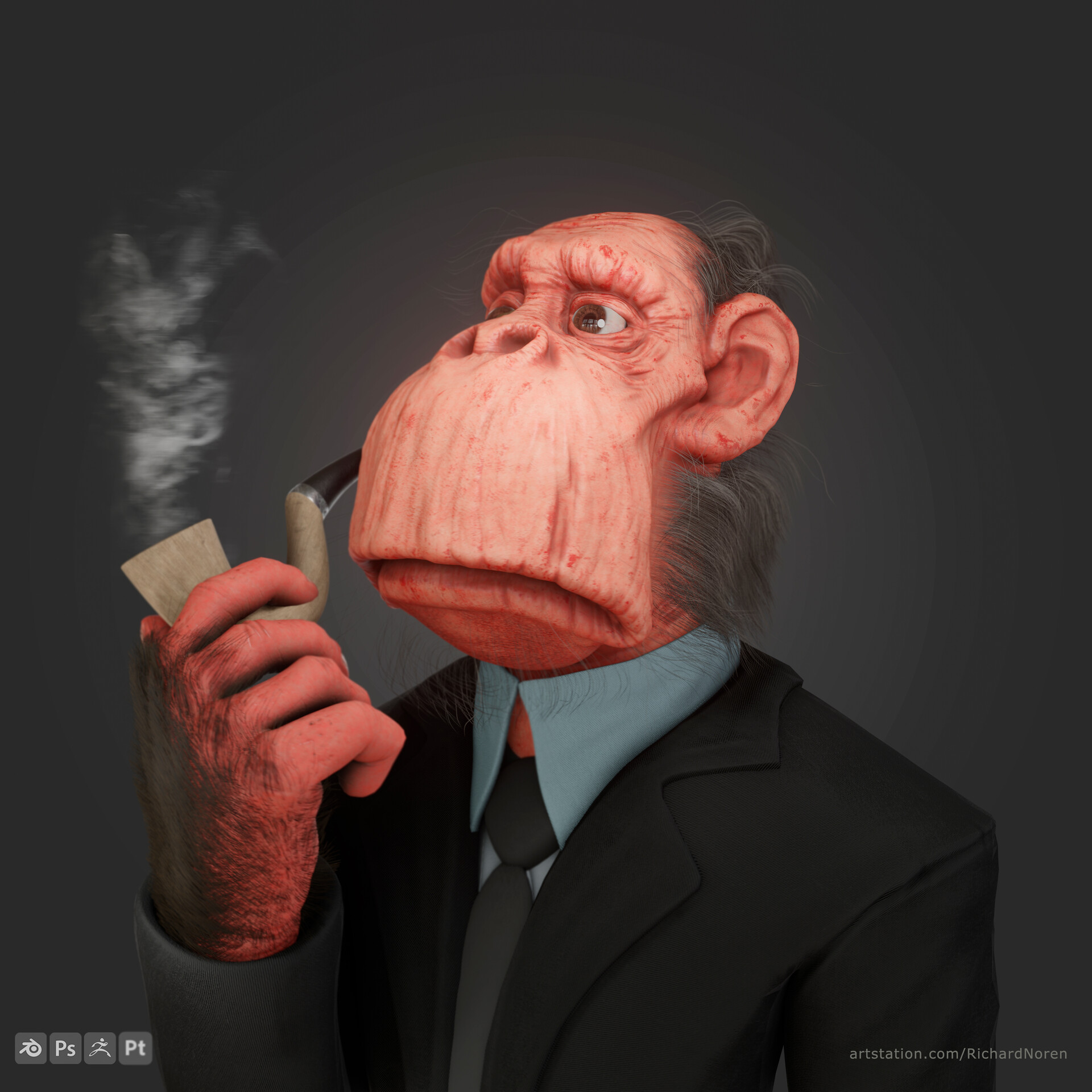 ArtStation - Monkey with pipe