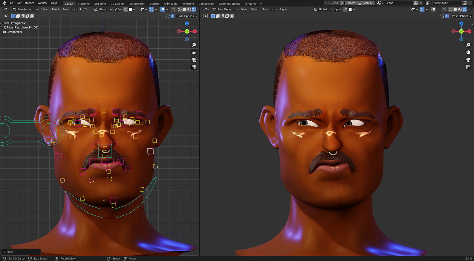 Phong Ly - Rigging Face in Blender 3.0