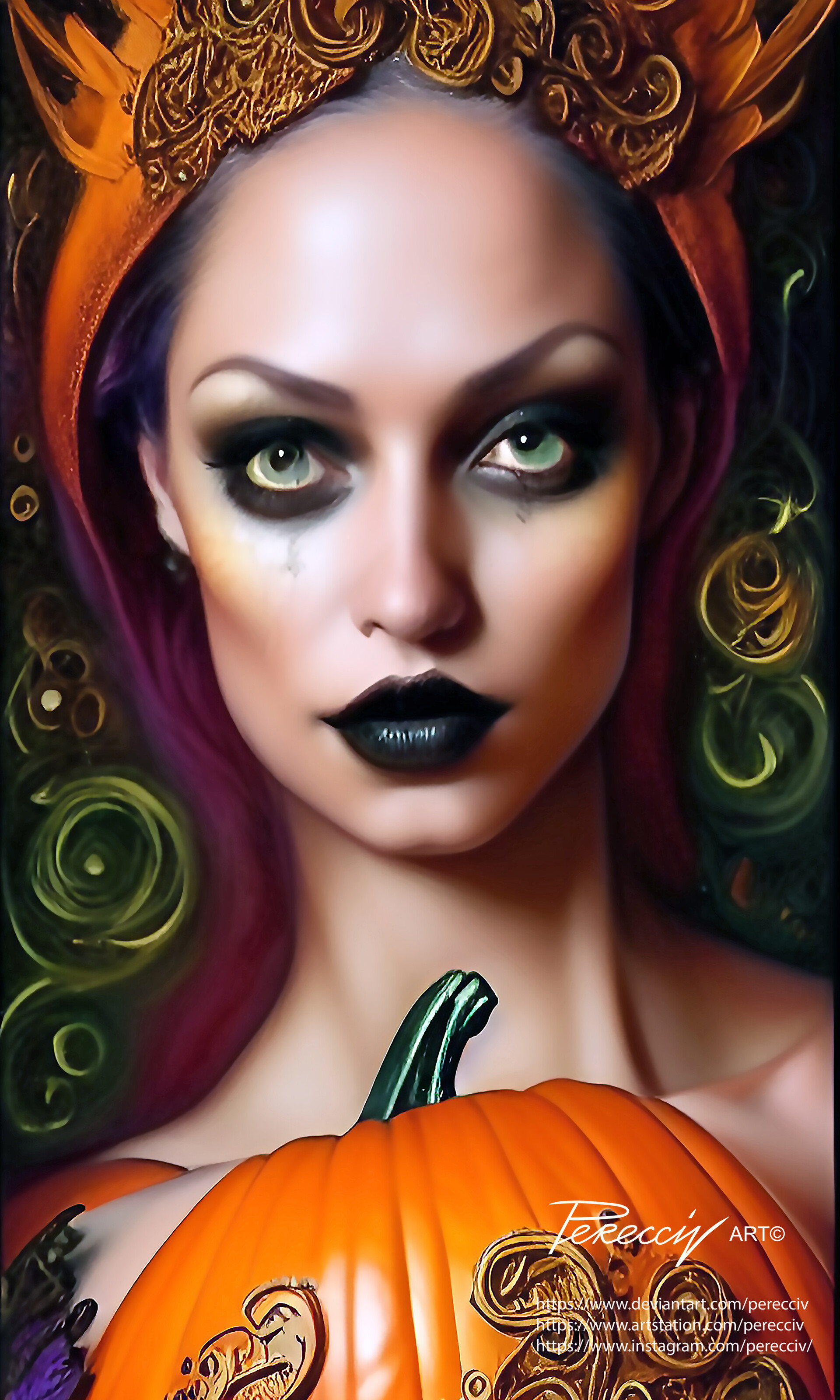 ArtStation - Vampire girl wishes Happy Halloween.